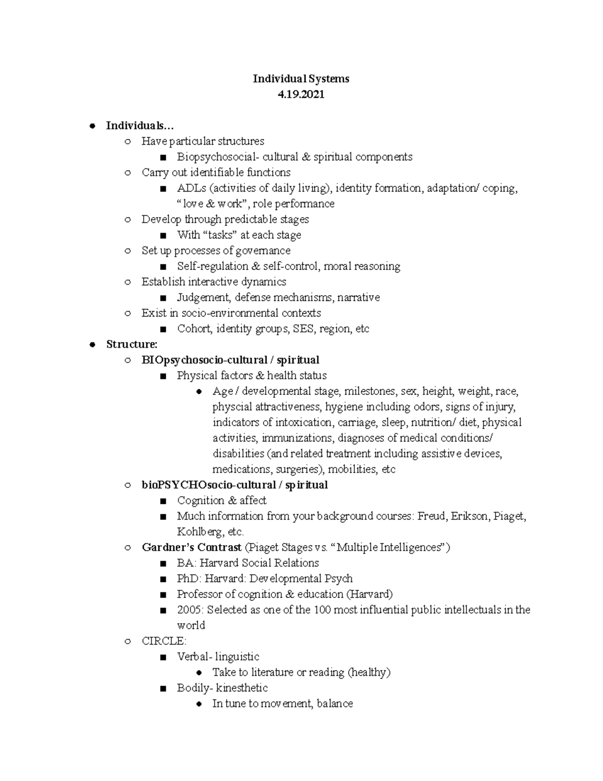 2021-SOWK 320-lecture notes 9 - Individual Systems 4. Individuals ...