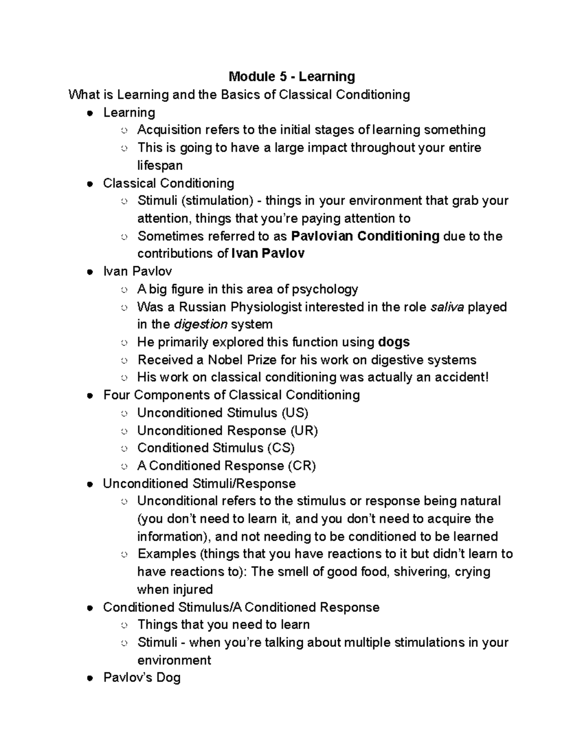 Test Modules - Module 5 - Learning What is Learning and the Basics of ...