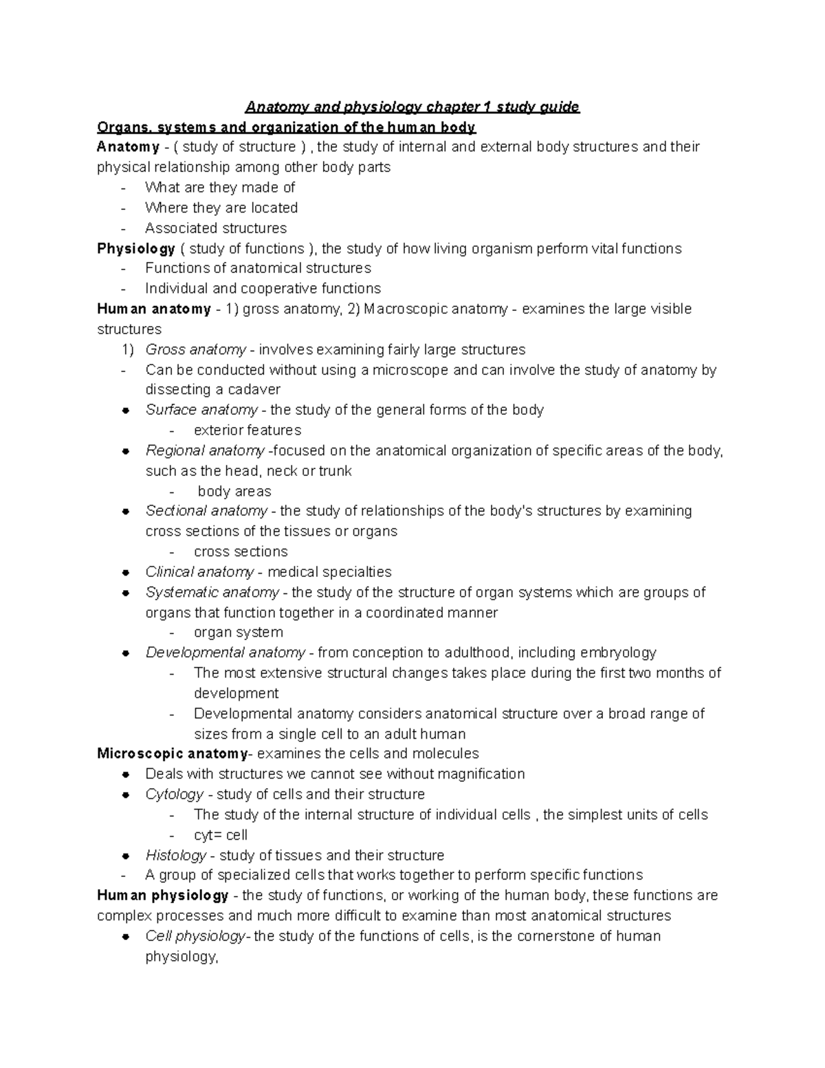 Anatomy and physiology chapter 1 study guide - cardiac physiology is ...