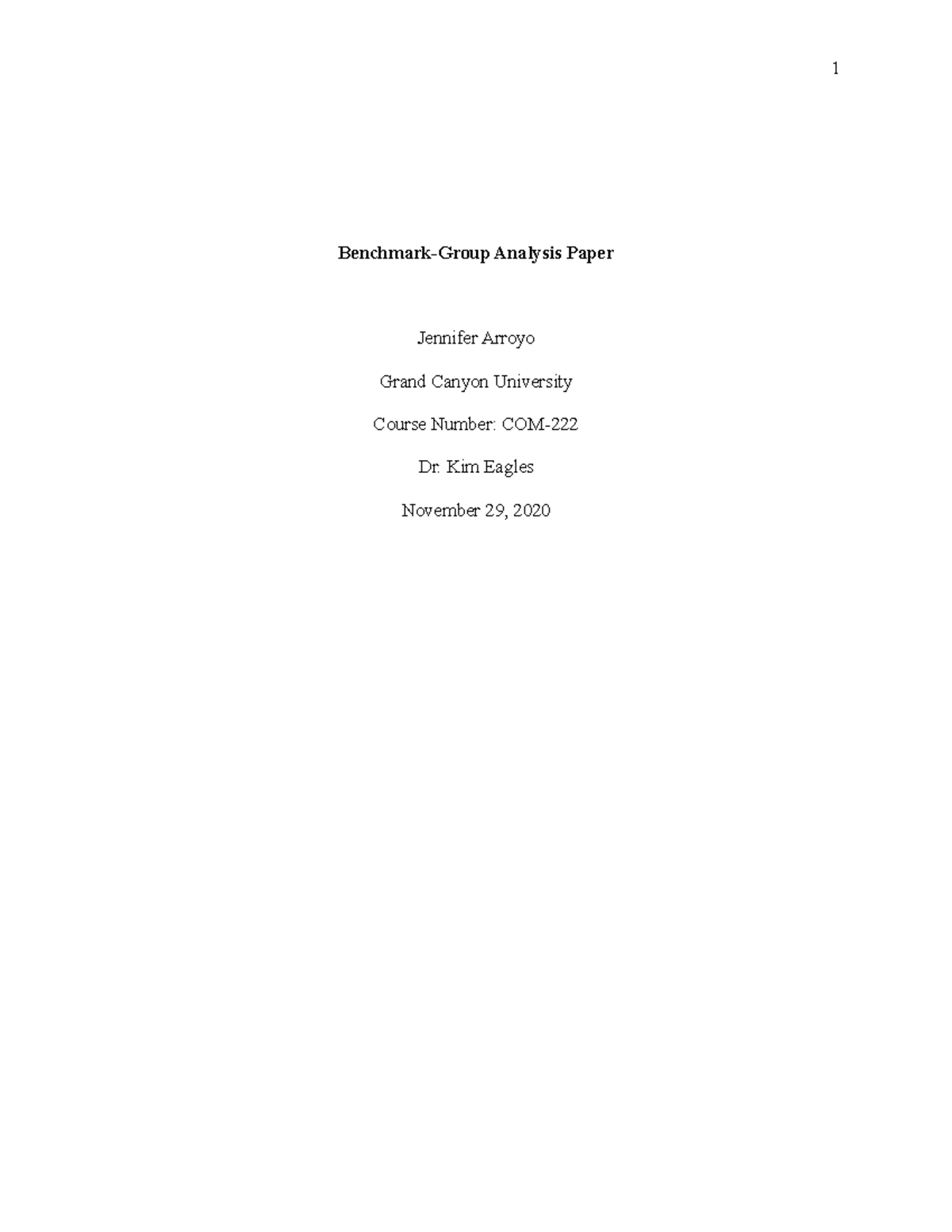 Benchmark- Group Analysis Paper - Benchmark-Group Analysis Paper ...