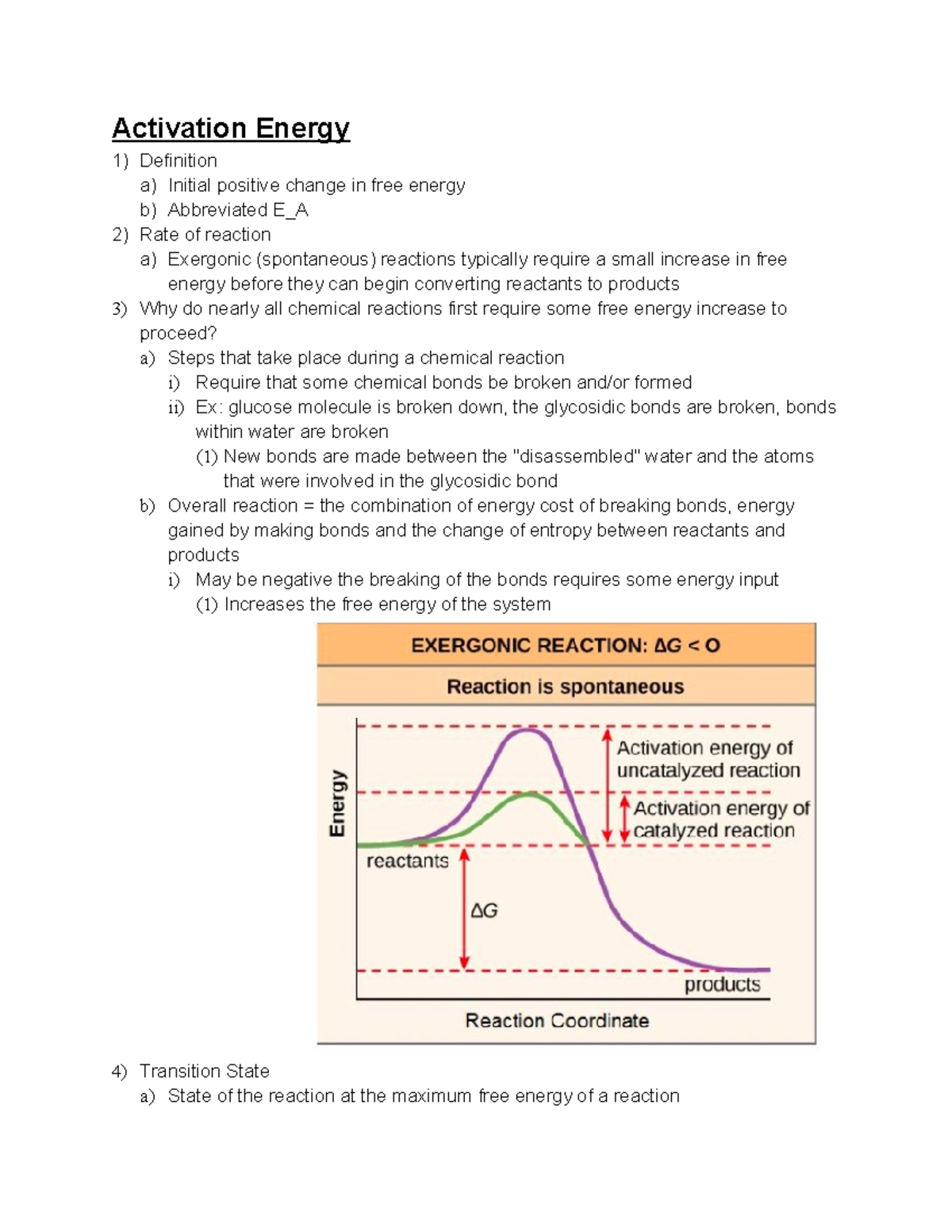 ActivationEnergy - Activation Energy 1) Definition a) Initial positive ...