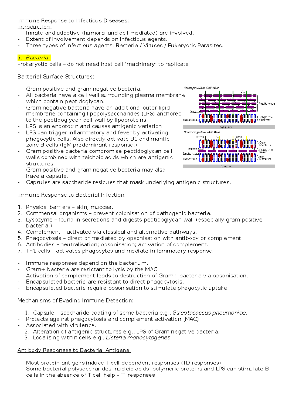 Immune Response to Infectious Diseases - Immune Response to Infectious ...
