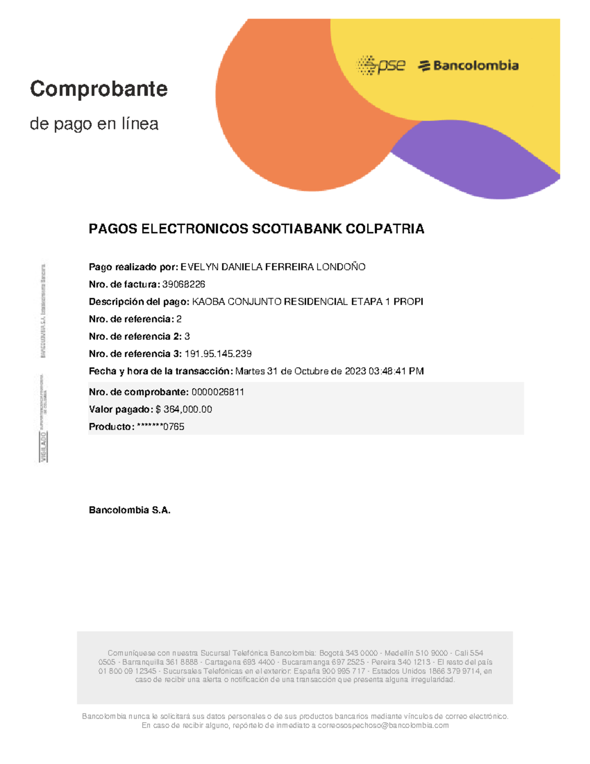 Comprobante de pago en linea - Comprobante de pago en línea PAGOS ...