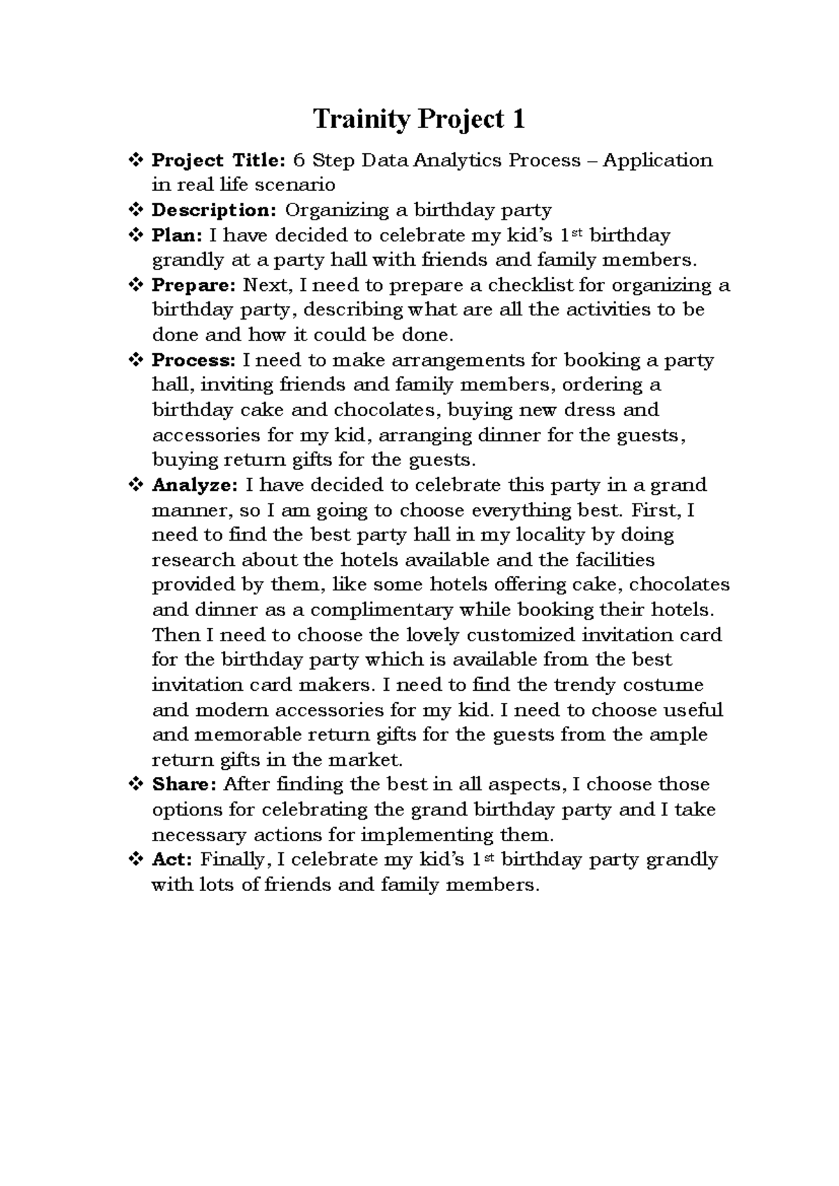 Trainity Project 1 pdf - hello - Trainity Project 1 Project Title: 6 ...