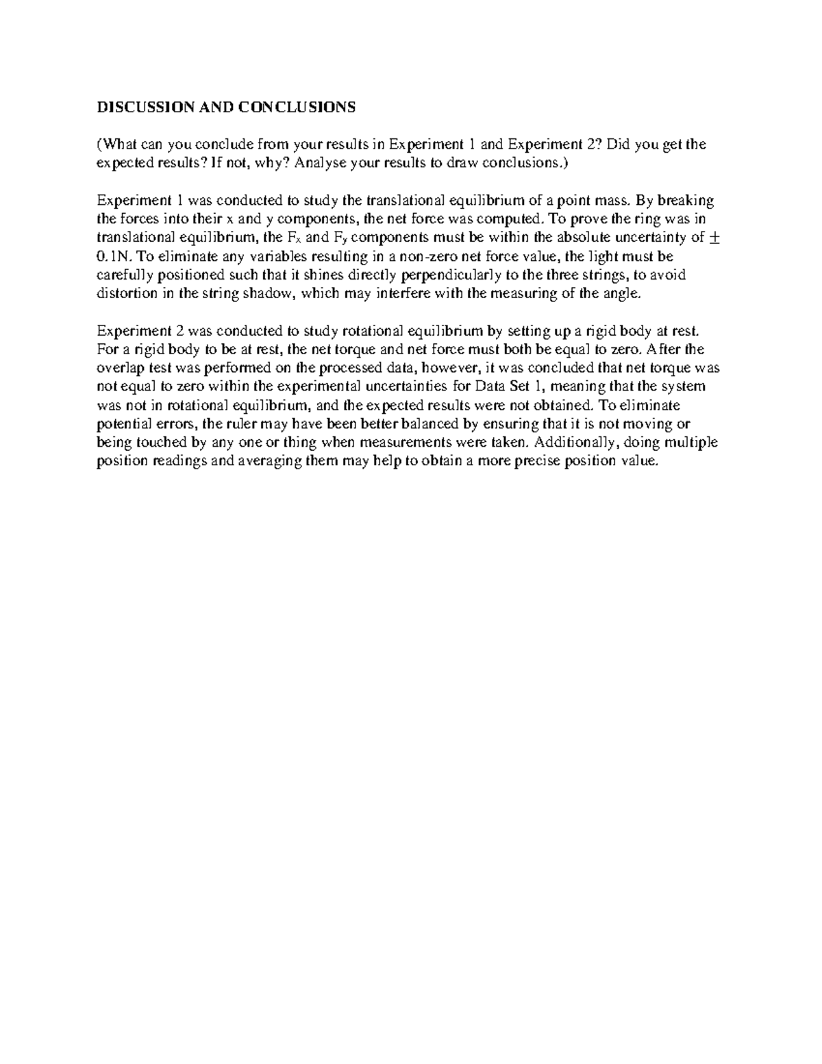 Discussion AND Conclusions - DISCUSSION AND CONCLUSIONS (What can you ...