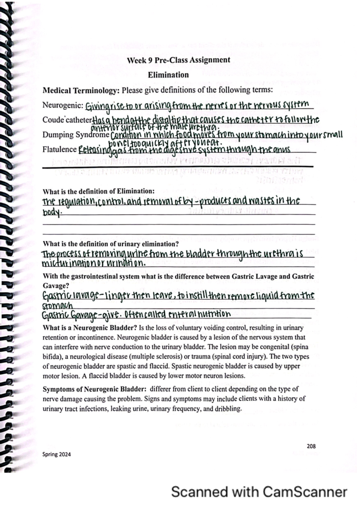 NUR 160 Pre Class Week 9 - Week 9 Assignment Elimination Medical Terminology: Please give - Studocu