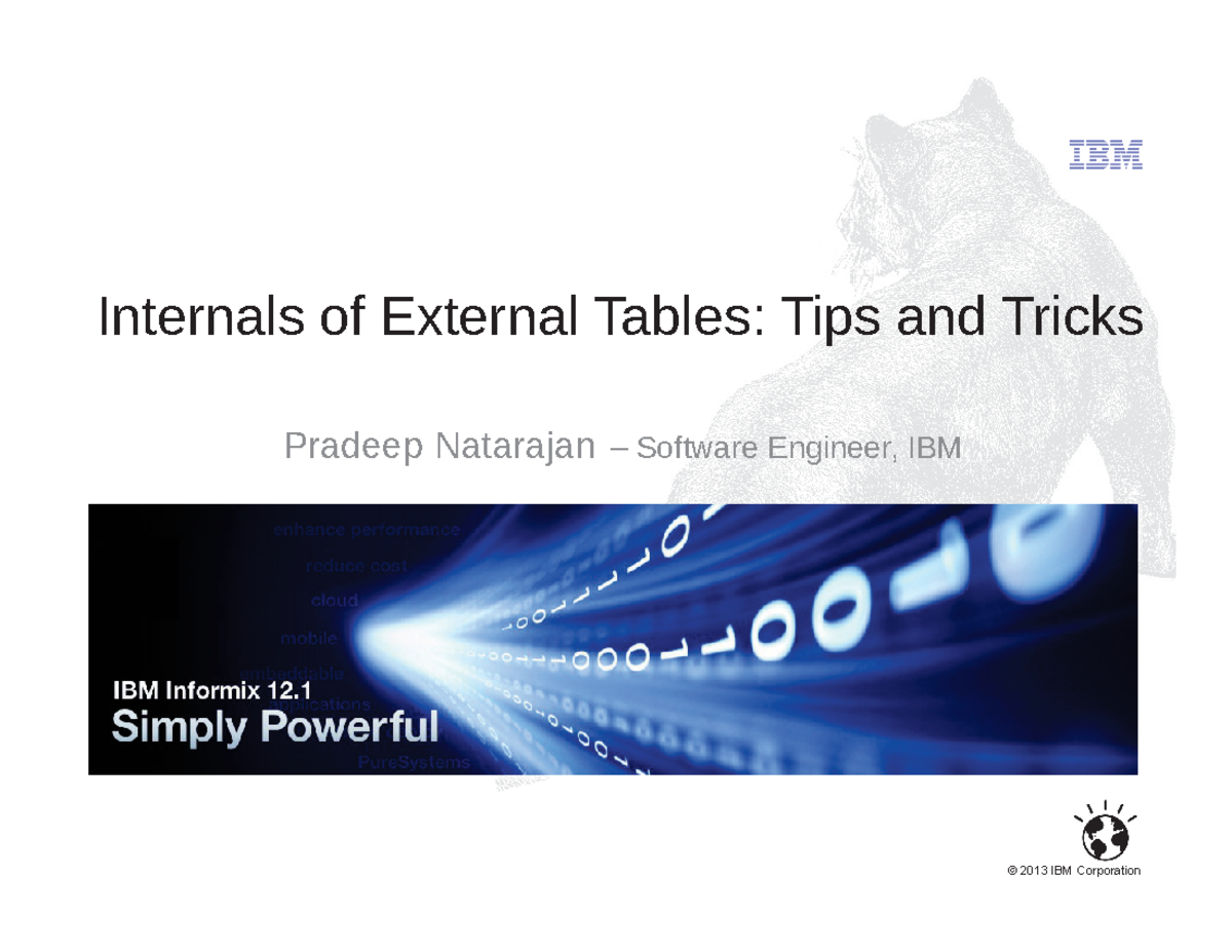 Internals of External Tables Tips and Tricks-CWTL ext tables - - Studocu