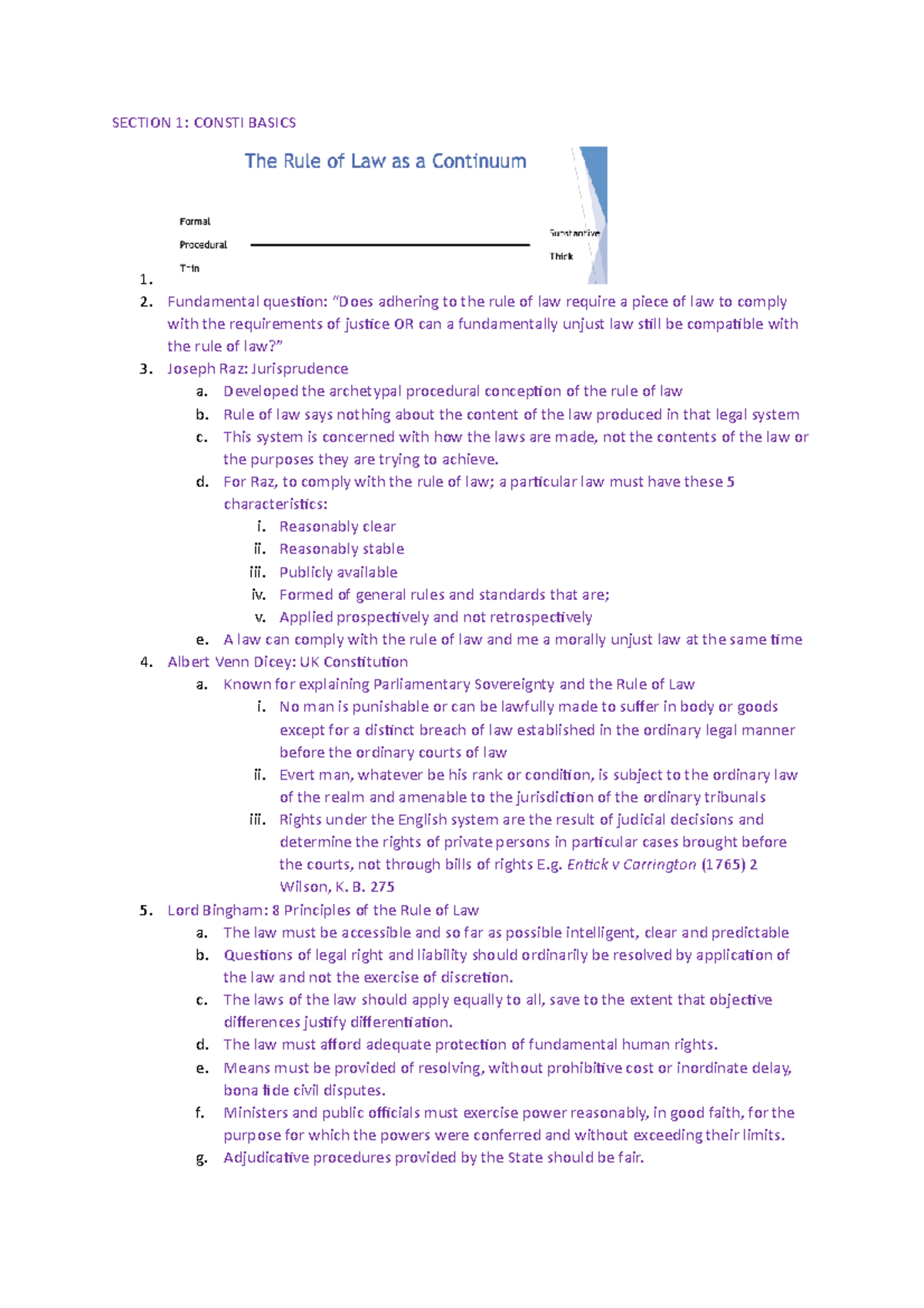 The Rule of Law as a Continuum - Basic Lecture Notes - SECTION 1 ...