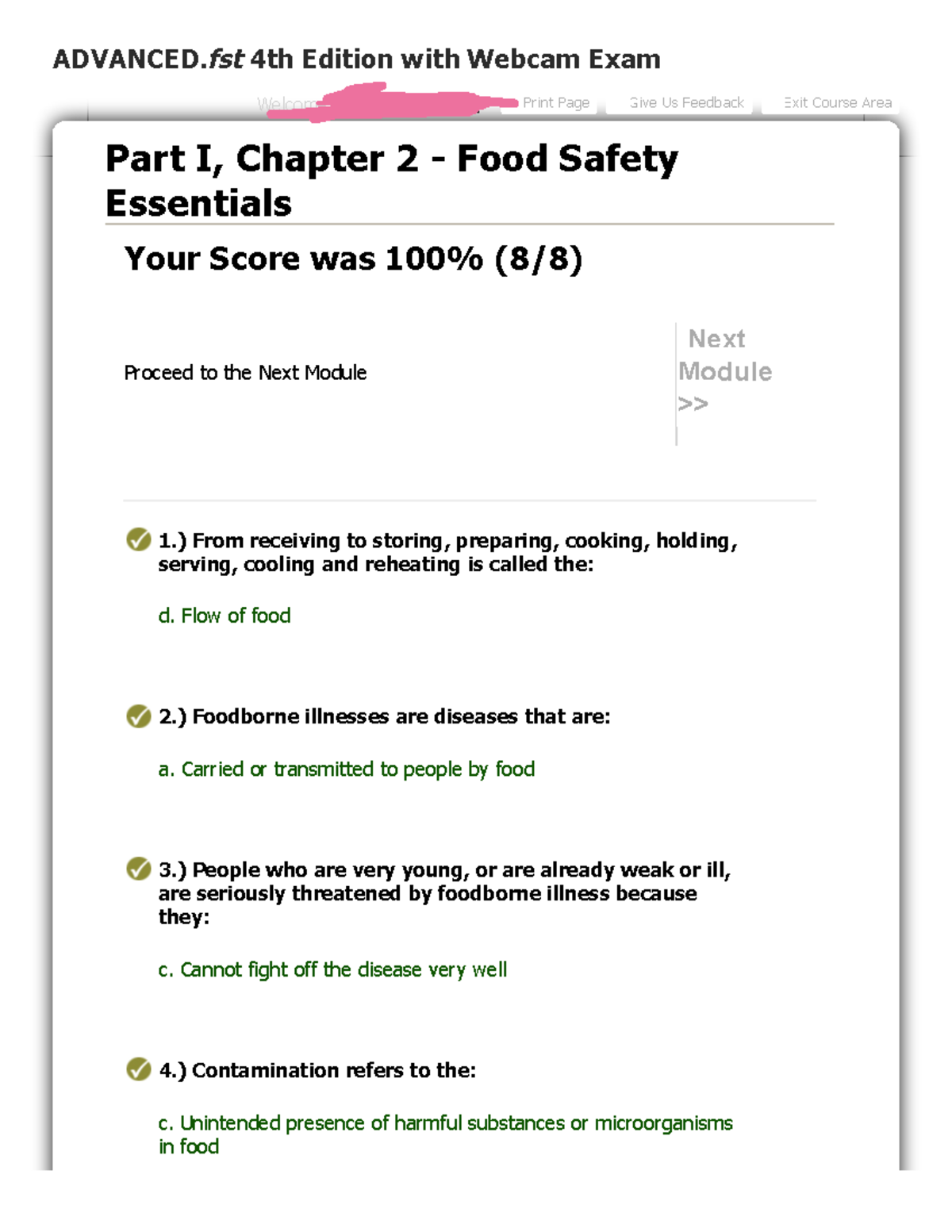 FST ch2: Online Food Safety Course Test - ADVANCED 4th Edition with ...