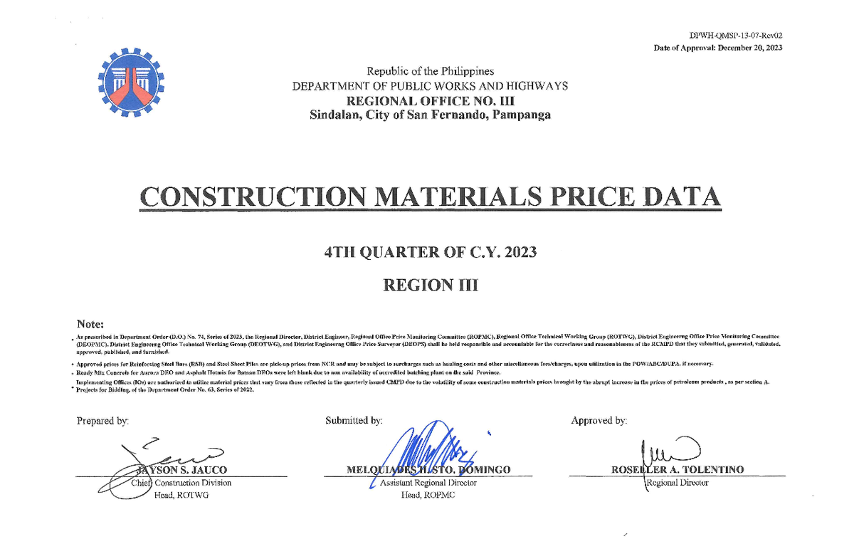 CMPD Region III 4Q 2023 1 - BS Civil Engineering - Studocu