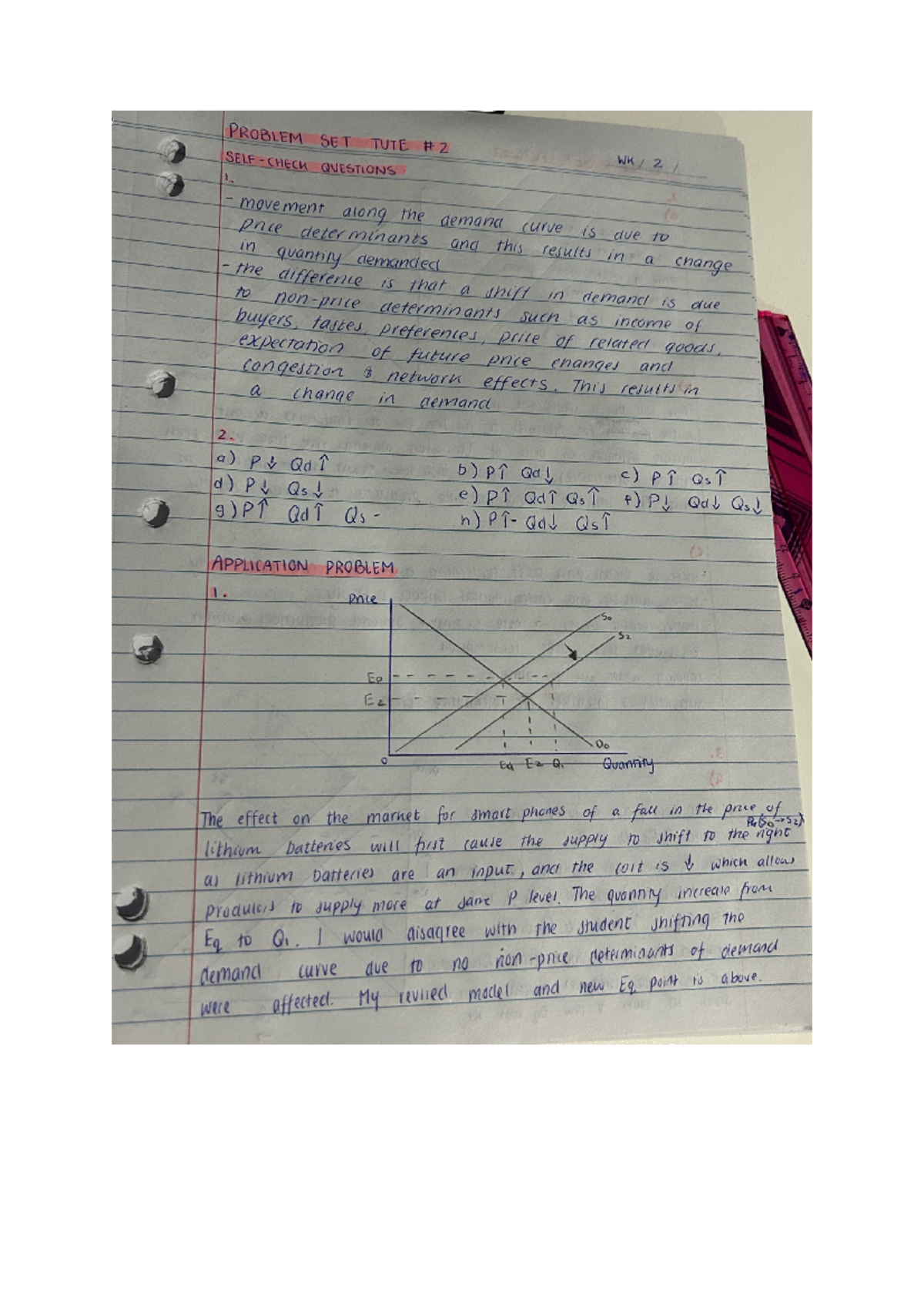 Tute 1 econs 1101 - tute 1 answers - PROBLEM SET TUTE 2 WK 2 SELF CHECK ...