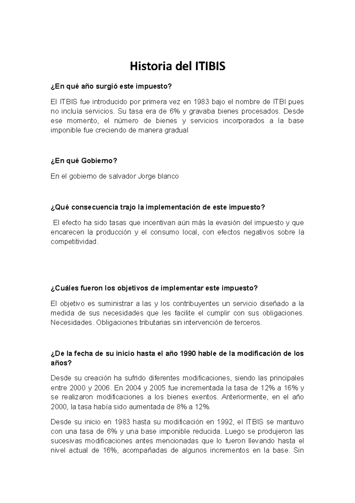 Historia del Itibis - .... - Historia del ITIBIS ¿En qué año surgió ...