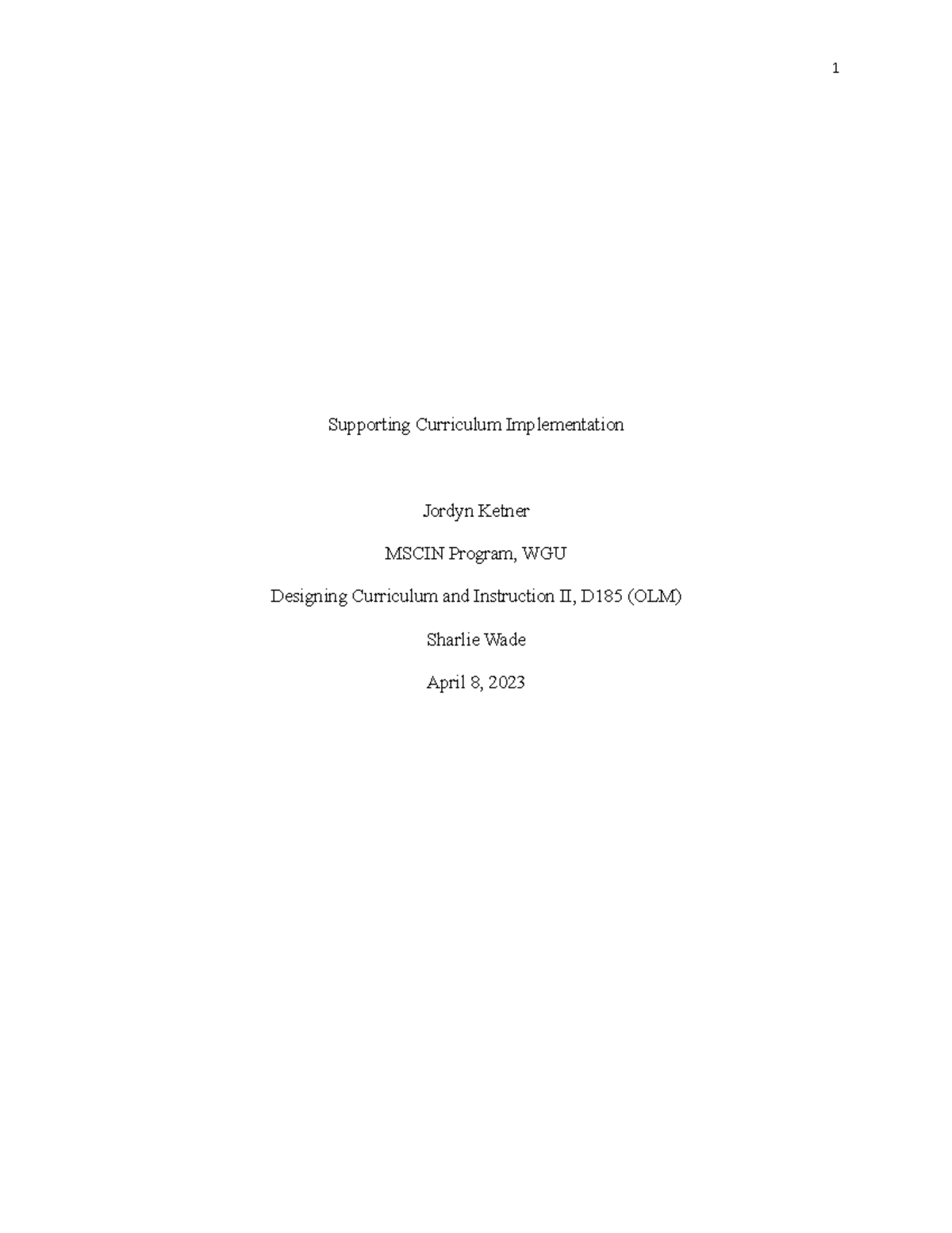 Task 4supporting Curriculum Implementation Supporting Curriculum