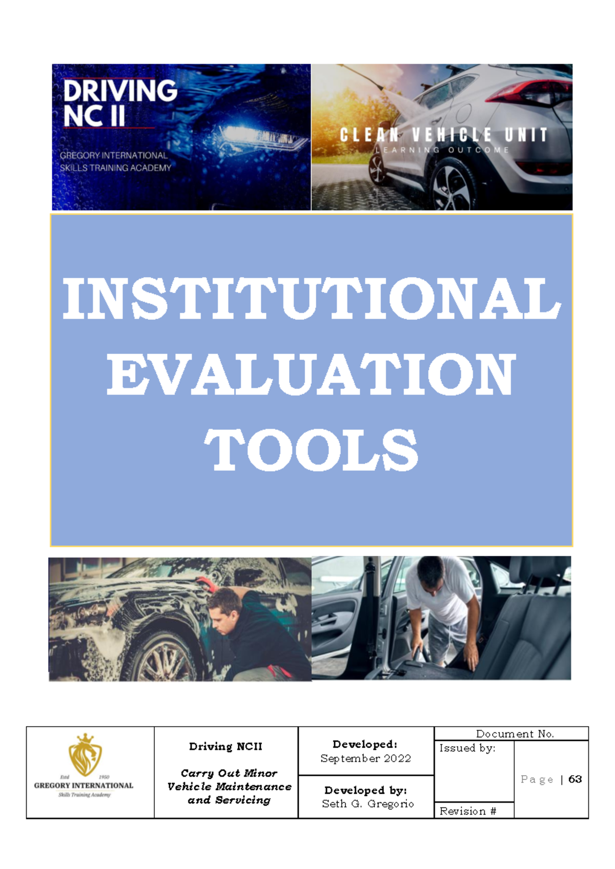 3. Seth Institutional Evaluation (TM1) - Driving NCII Carry Out Minor ...