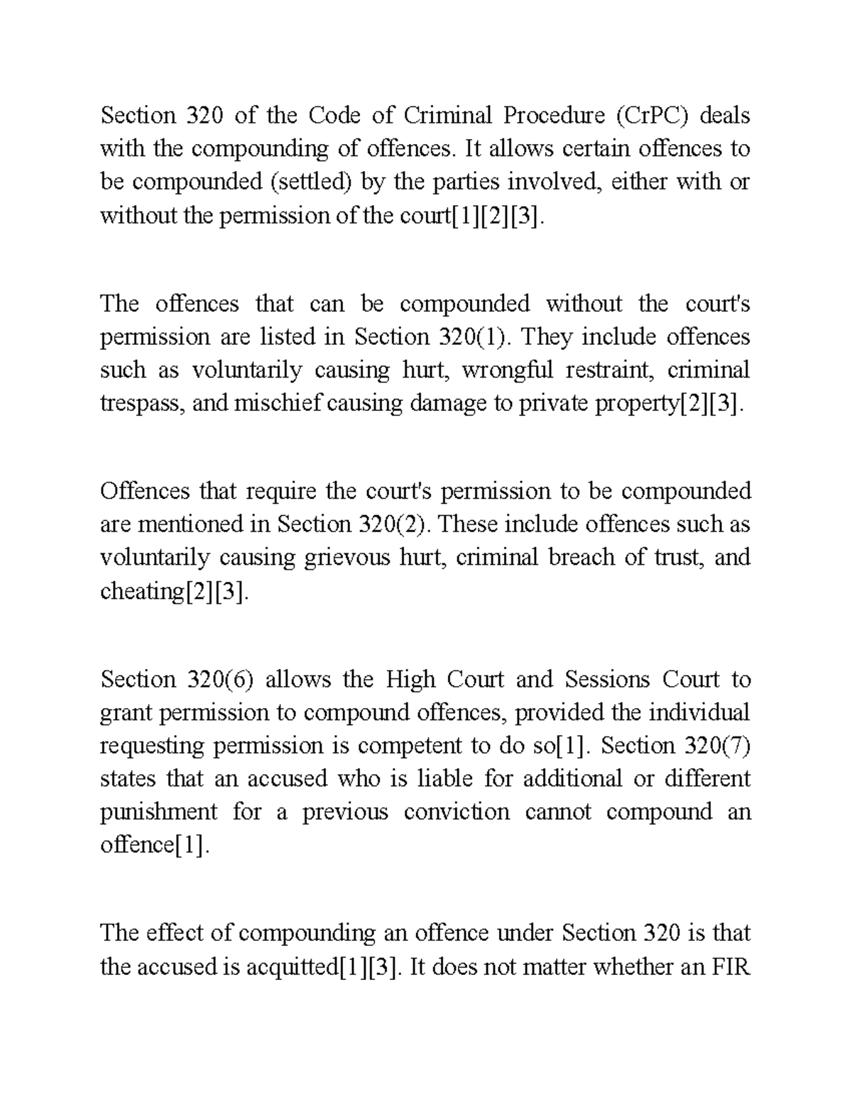 Section 320 of the Code of Criminal Procedure - It allows certain ...