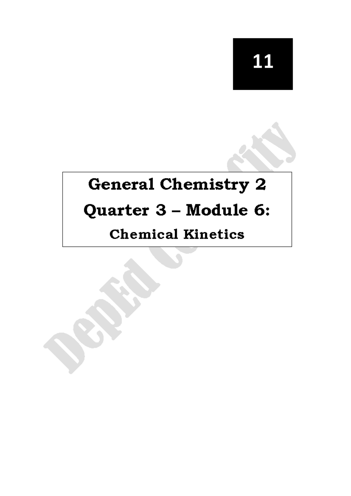 Gen. Chem.2 Q3 Module 6 - 11 General Chemistry 2 Quarter 3 – Module 6 ...