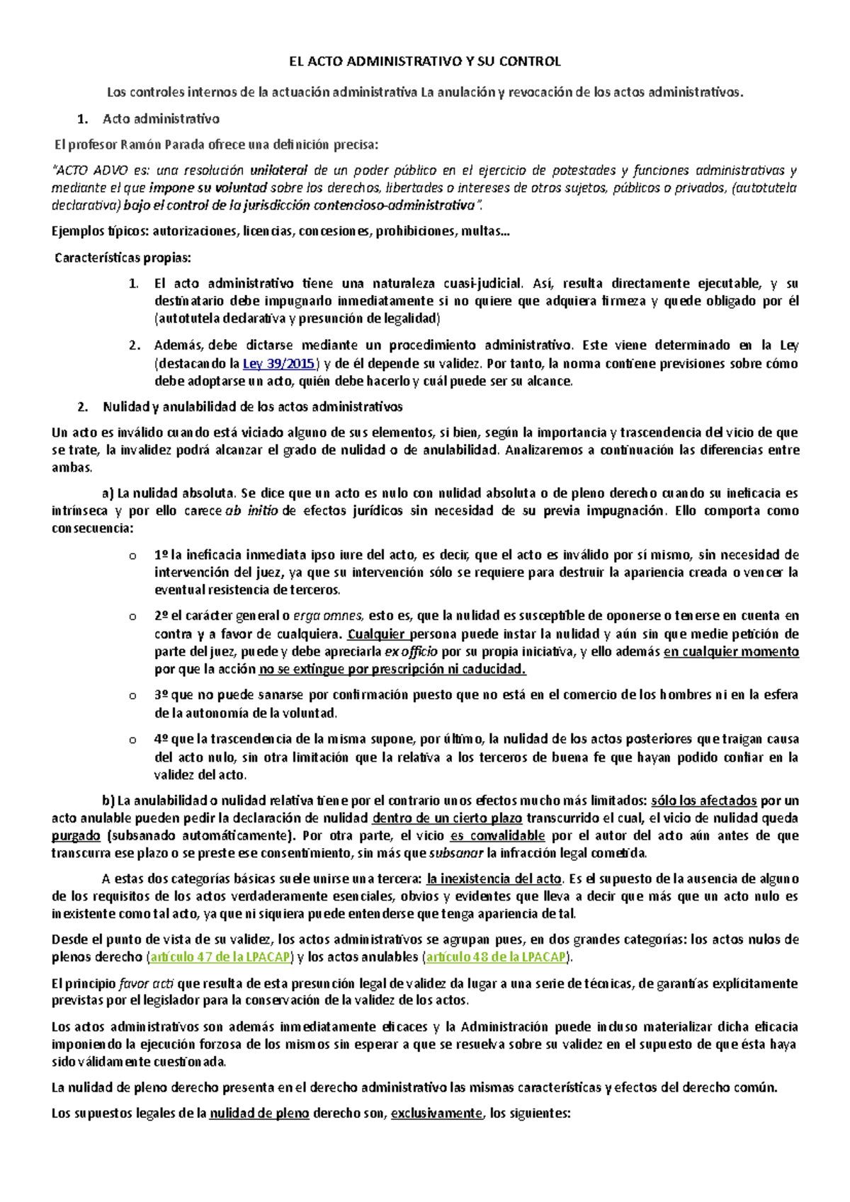 5 Actos Nulos Y Anulables 5 - EL ACTO ADMINISTRATIVO Y SU CONTROL Los ...