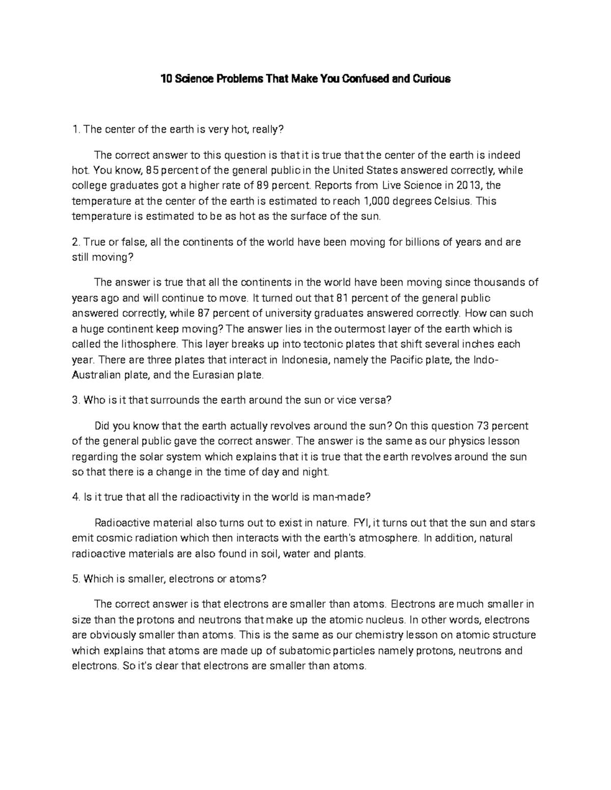 10 Science Problems That Make You Confused and Curious - You know, 85 ...