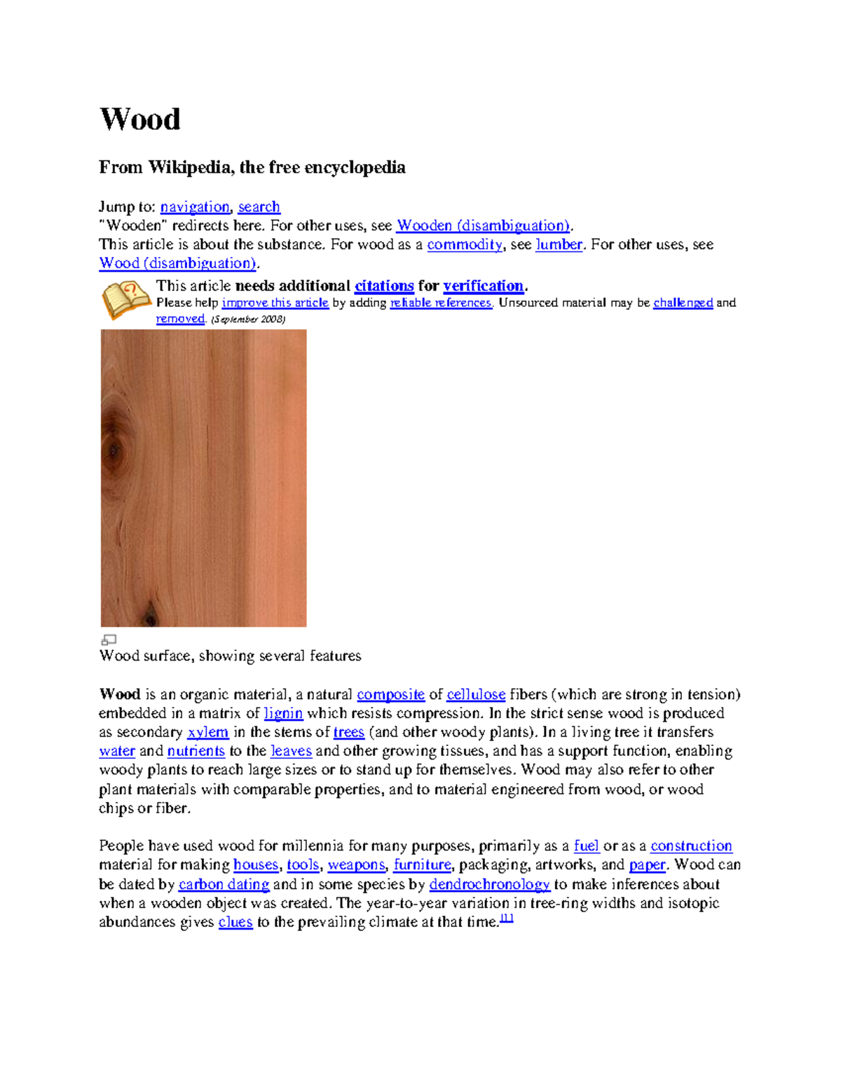 WOOD and its types Description - Wood From Wikipedia, the free ...