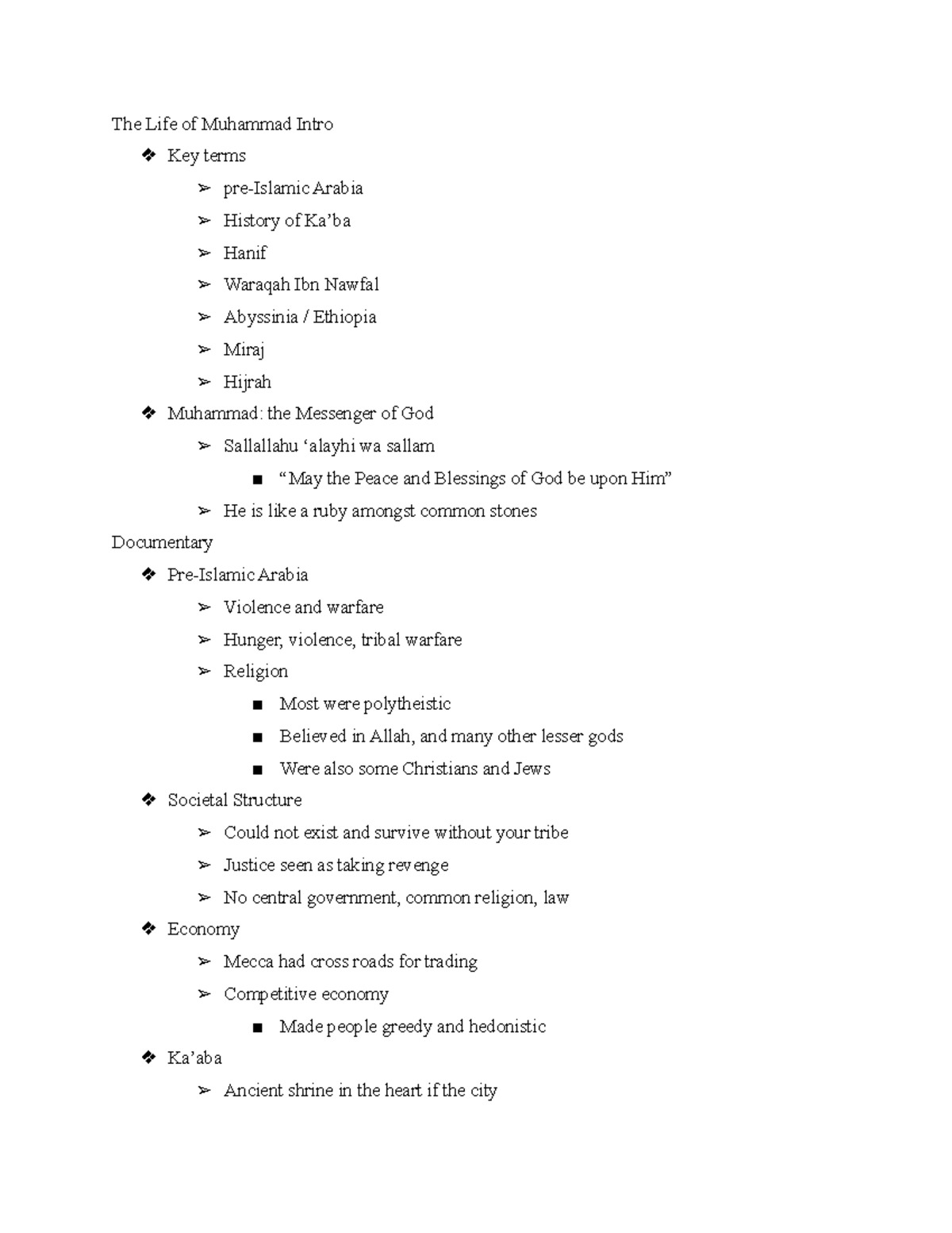 The Life of Muhammad - Studocu