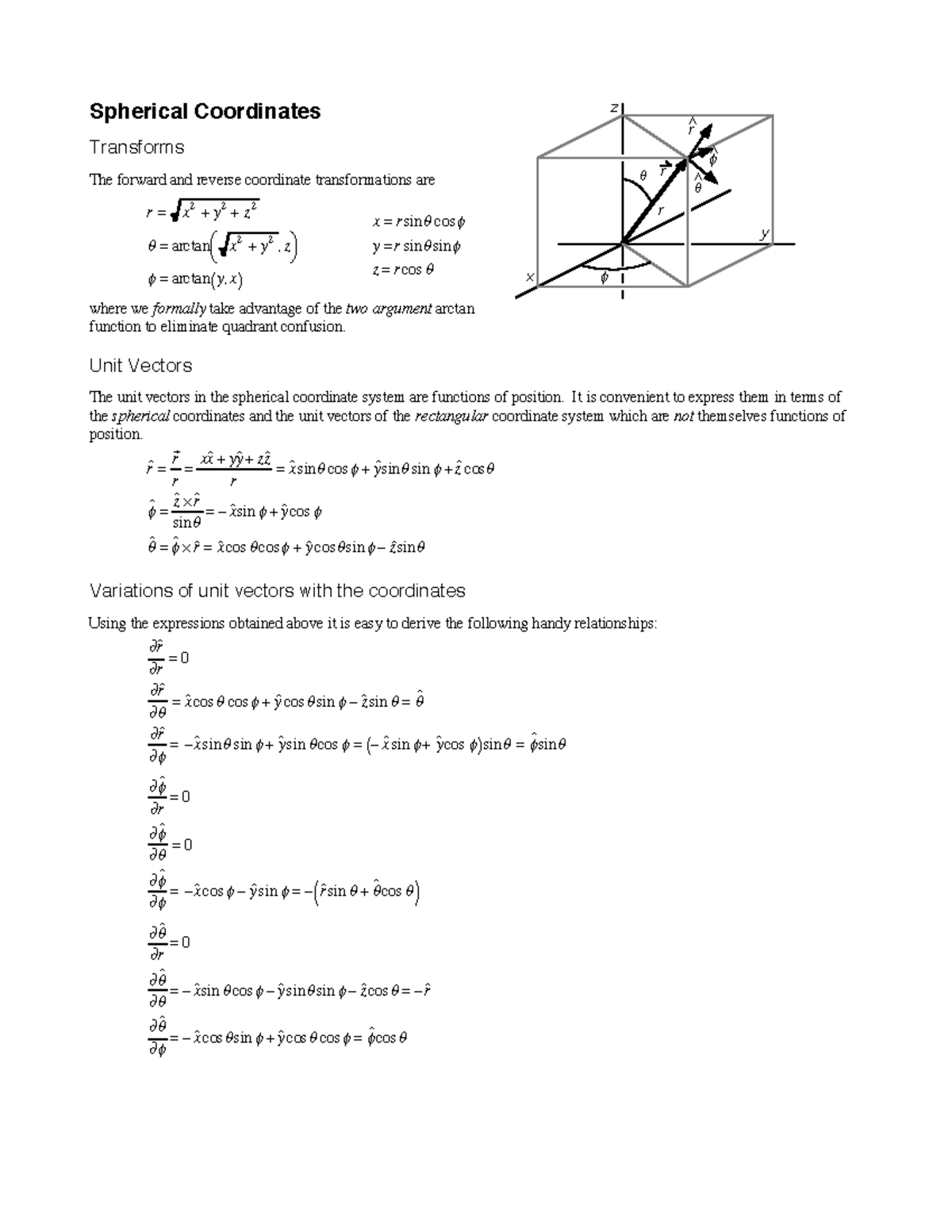 Spherical cooordinates (divergence,curl , and gradient ) - Spherical ...