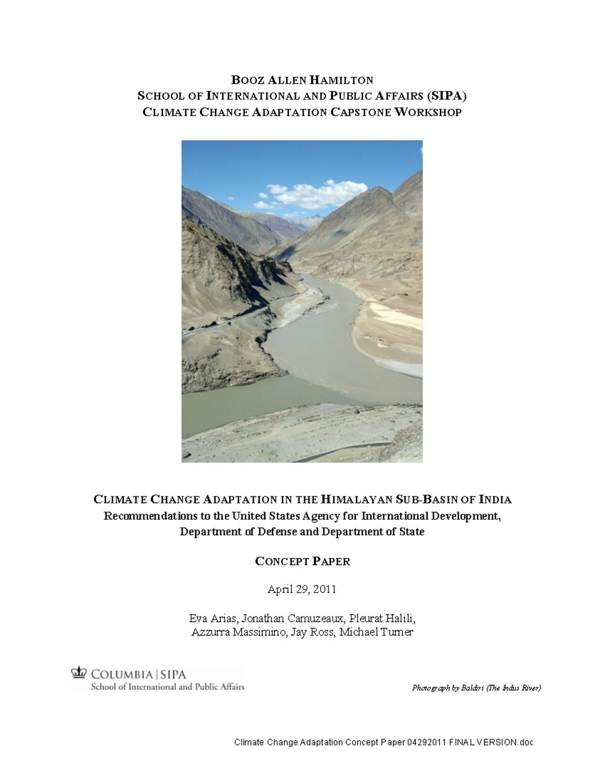 BAH Climate Change Adaptation Concept Paper 04292011 Final Version ...