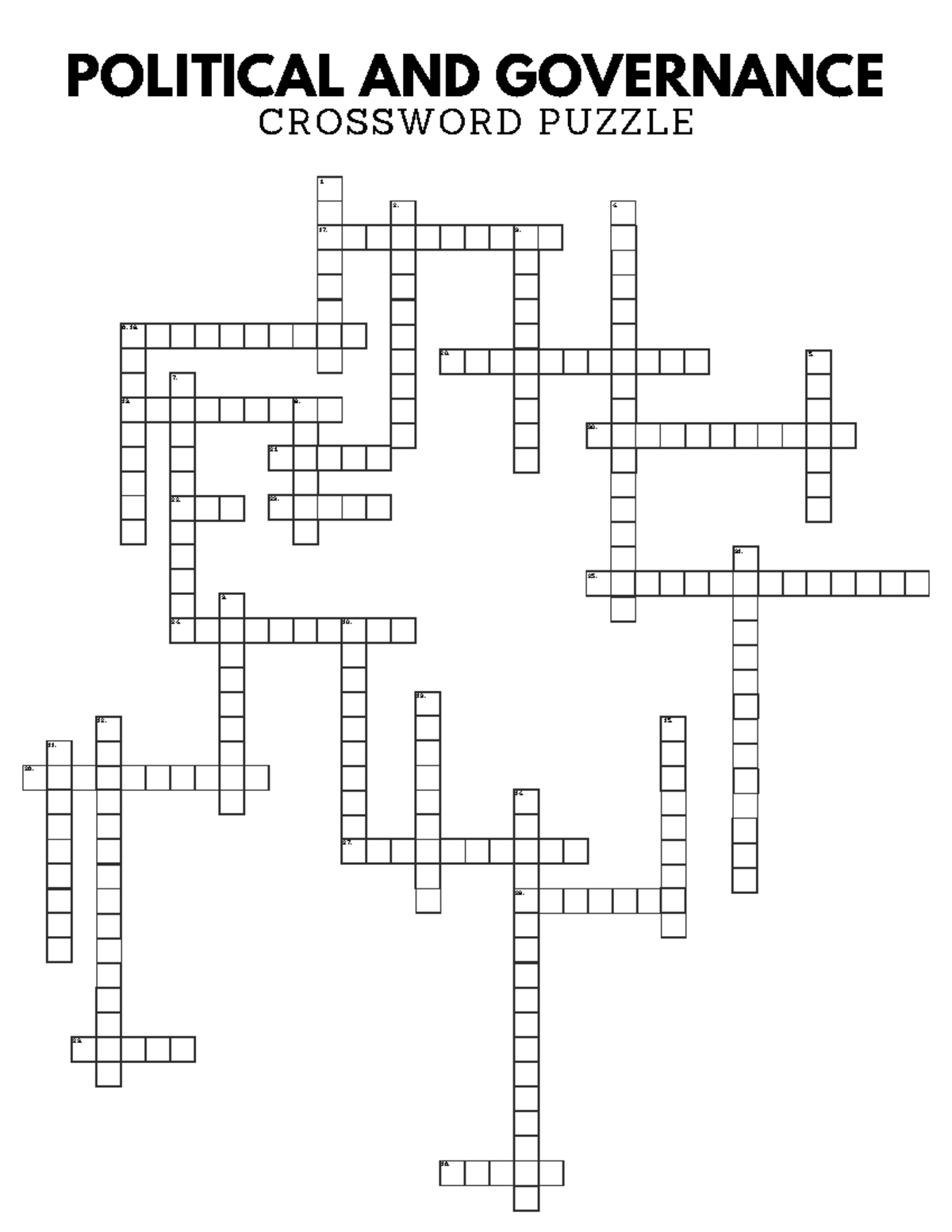 Asturias Political AND Governance Crossword Puzzle - POLITICAL AND ...