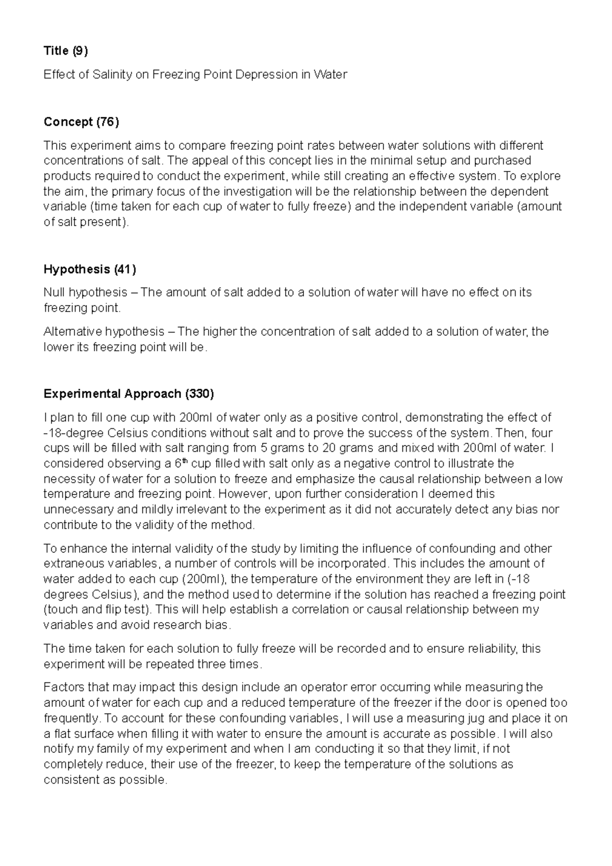 Hubs Folio example - none - Title (9) Effect of Salinity on Freezing ...