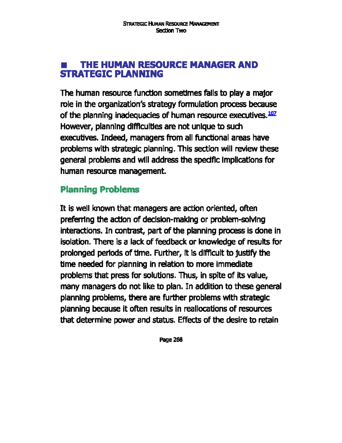THE Human Resource Manager AND Strategic Planning - Human Resource ...