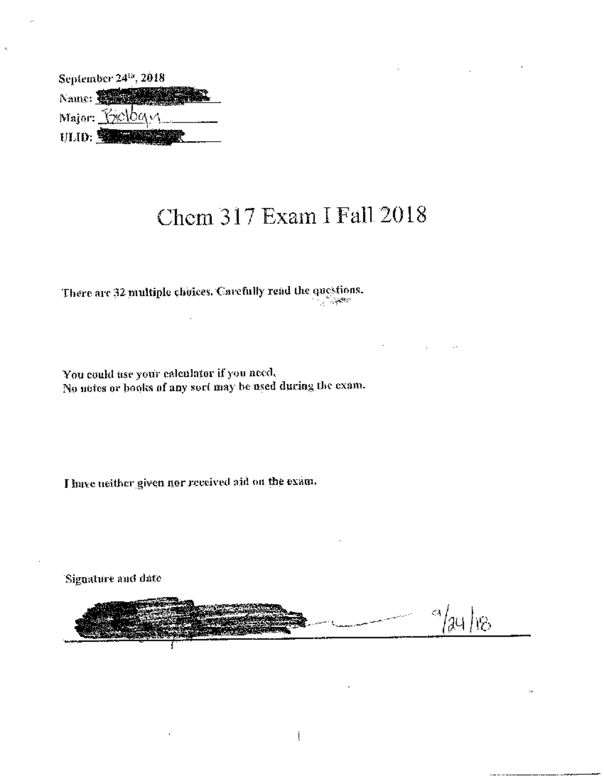 E1 - E1 Practice - CHEM 317 - Studocu