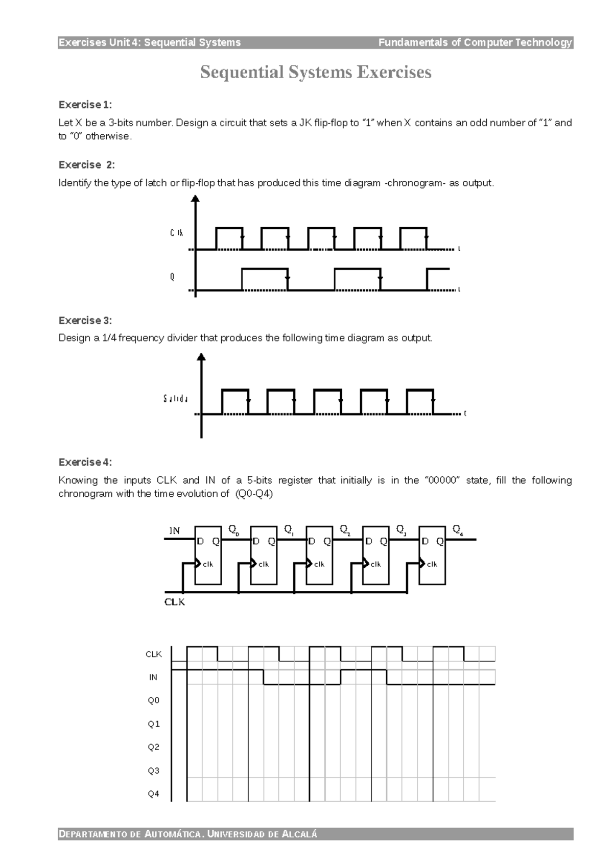 Ej T4Ftos eng - qưiugn iagphpig - Sequential Systems Exercises Exercise 1: Let X be a 3-bits ...