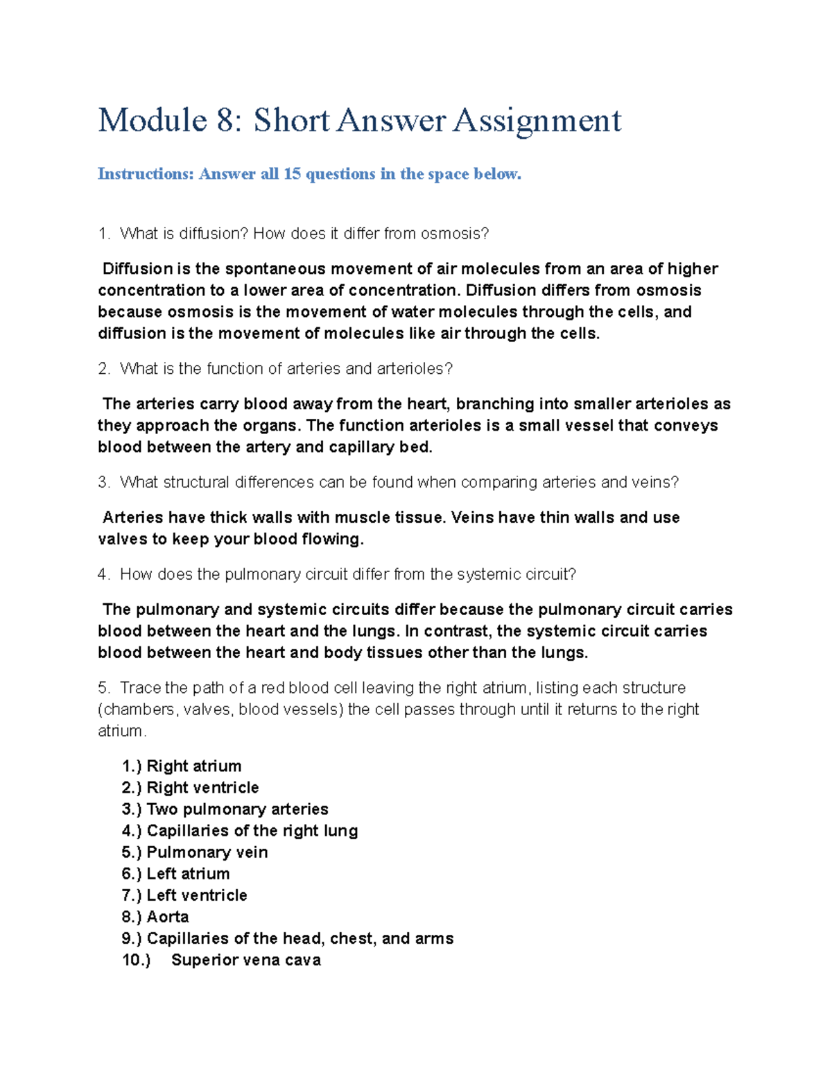 module 8 short answer assignment - Module 8: Short Answer Assignment ...