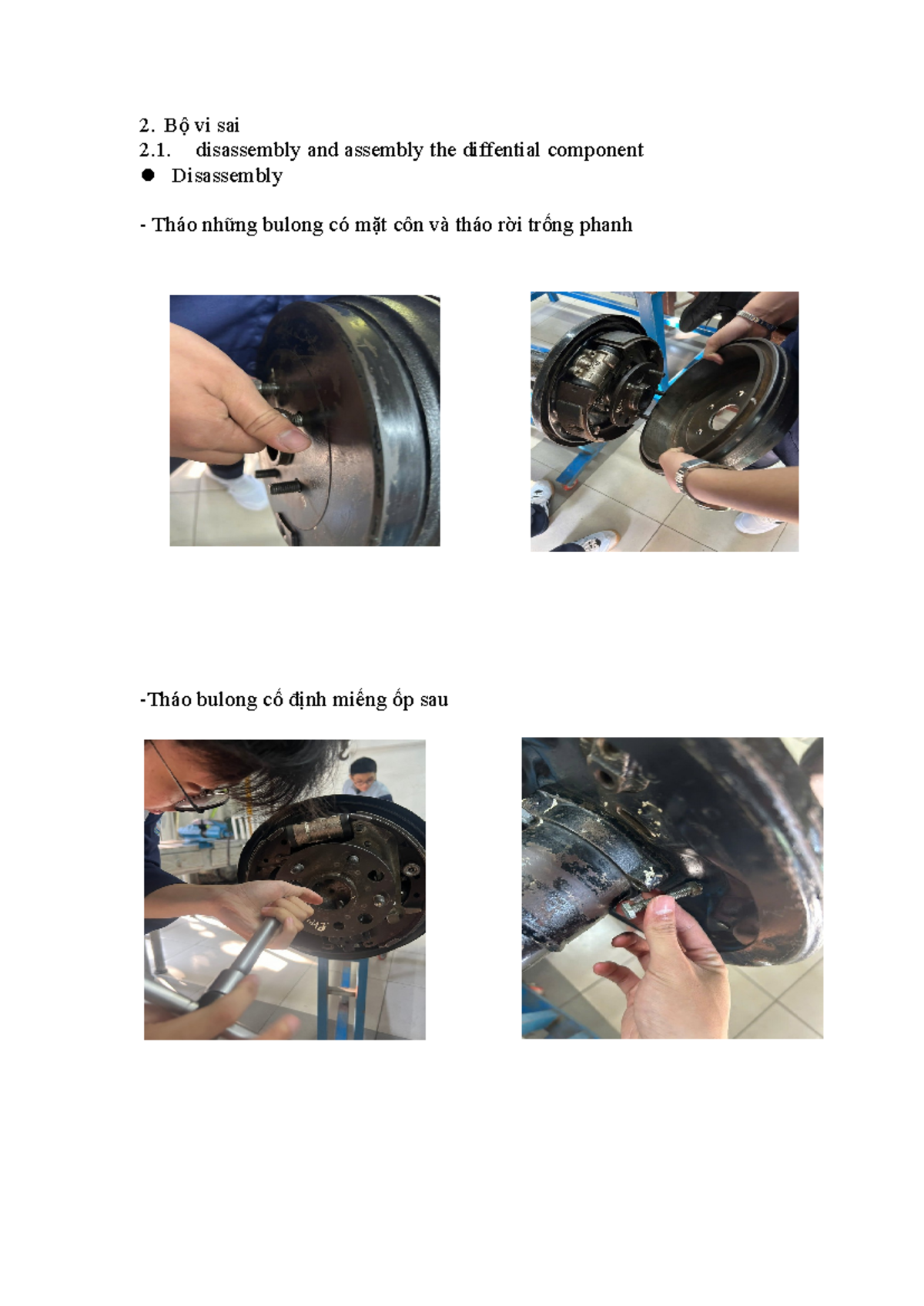 Bộ vi sai - dsgbádfhg - 2. Bộ vi sai 2. disassembly and assembly the ...