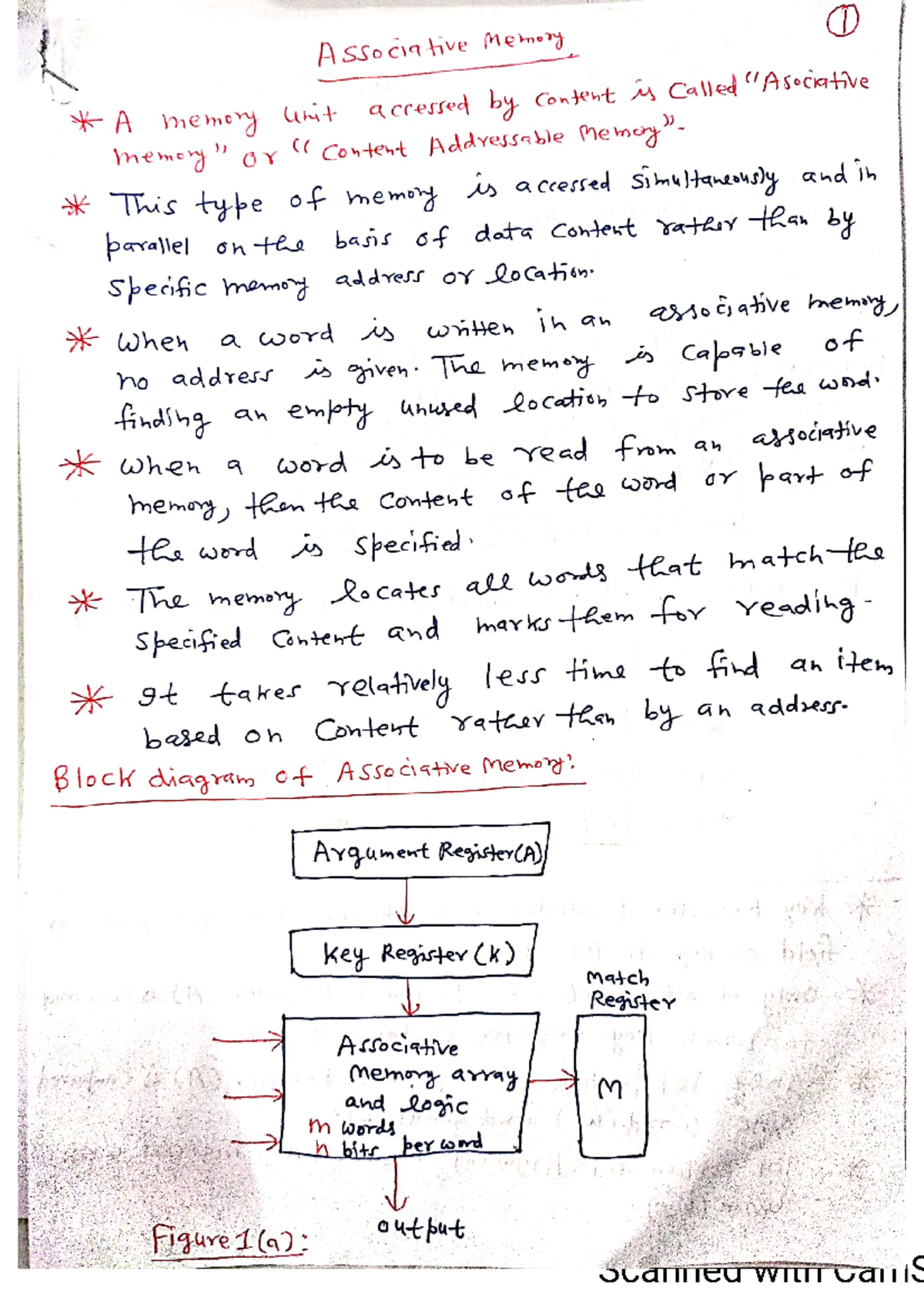COA Unit 4 Part 2 Notes - I Associative Memory A memory unit accessed ...