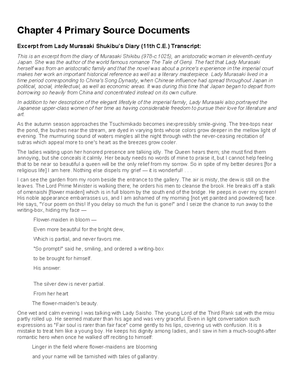 Chapter 4 Primary Source Documents - Chapter 4 Primary Source Documents ...