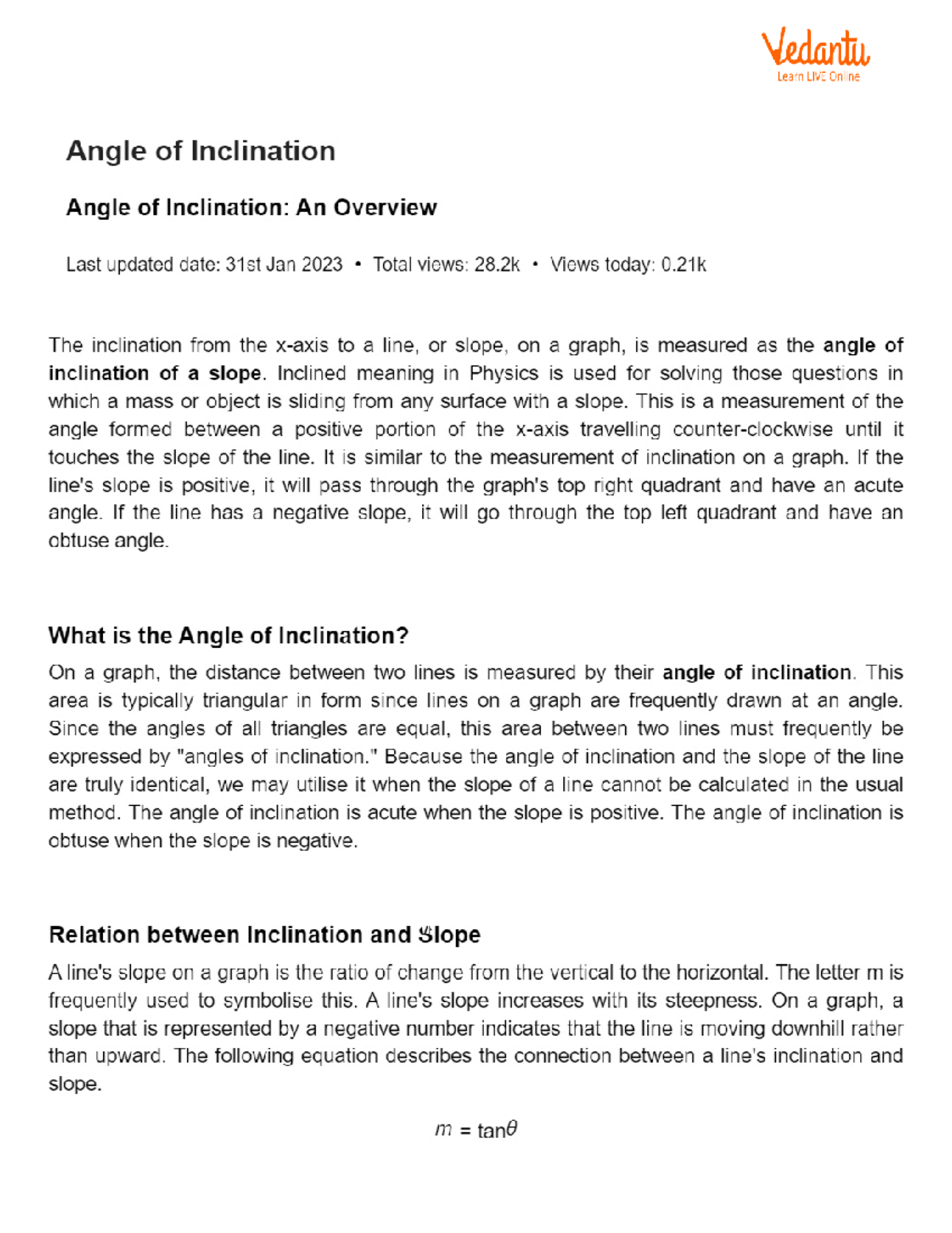 Angle of Inclination - B.tech CSE - Studocu