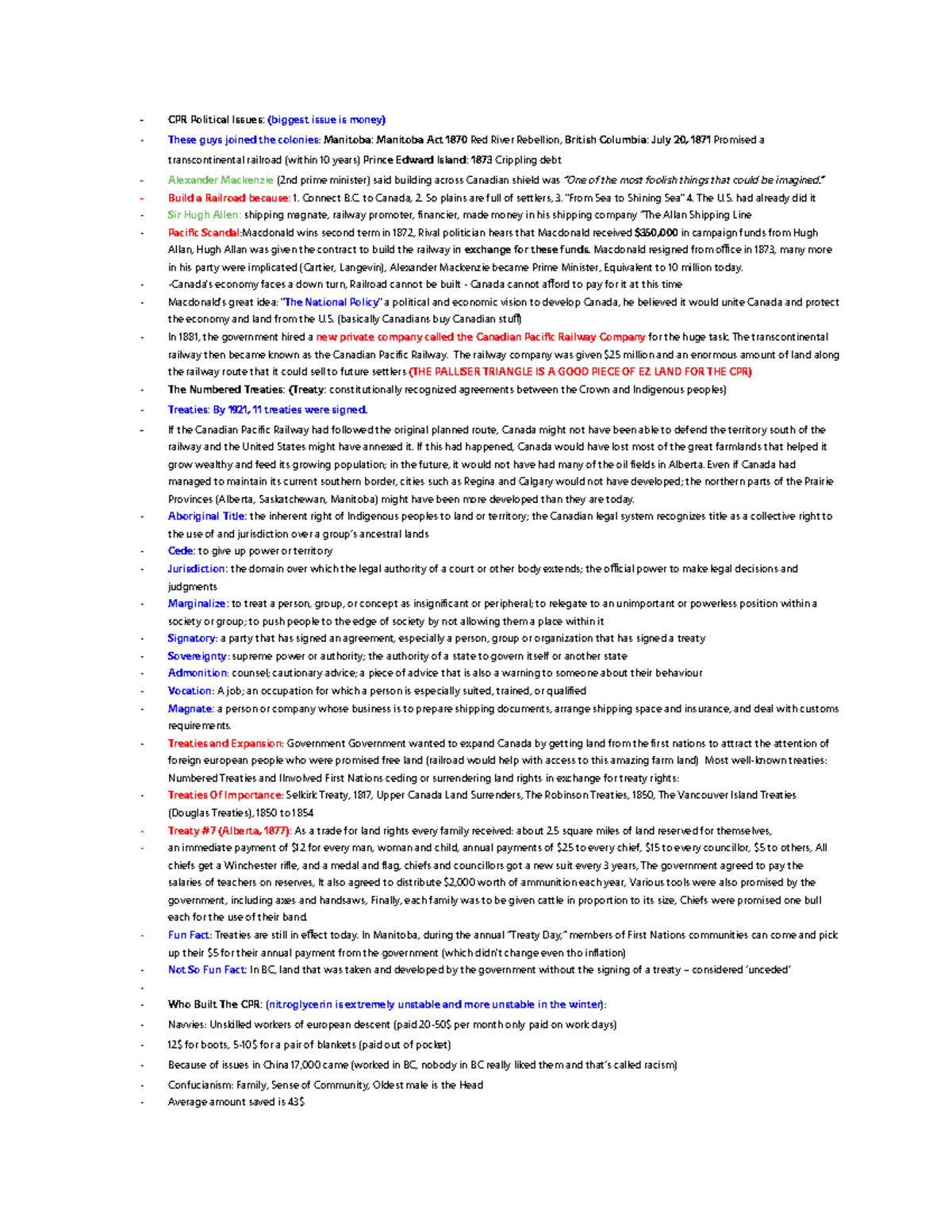 CPR Notes - Huh - CPR Political Issues: (biggest issue is money) These ...