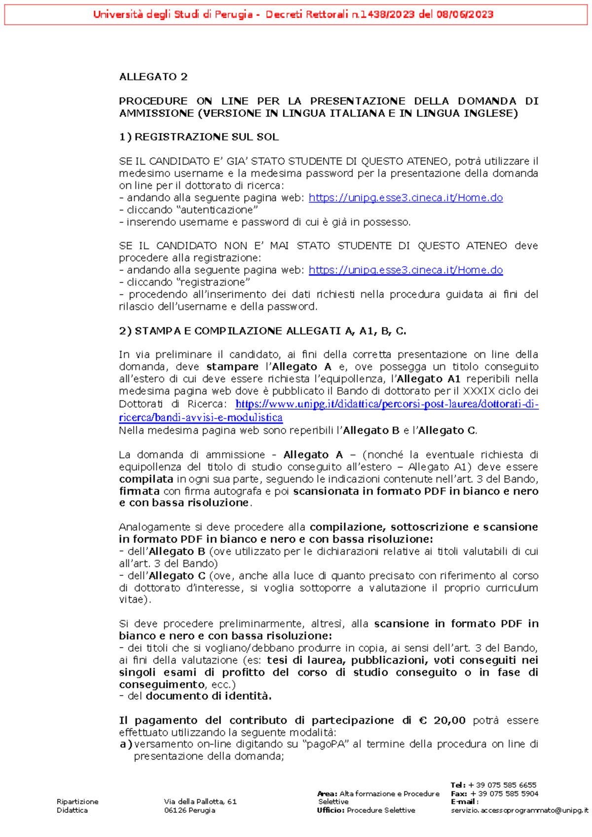 Allegato 2 - EEE - Ripartizione Via della Pallotta, 61 Area: Alta ...