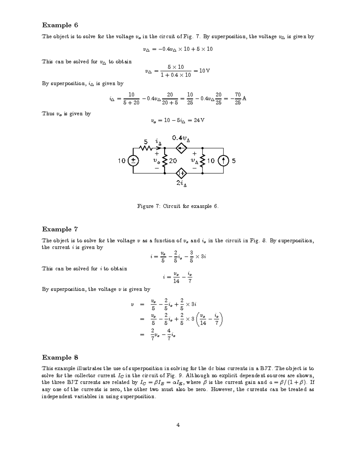 Superposition Examples-2 - Example 6 The object is to solve for the ...