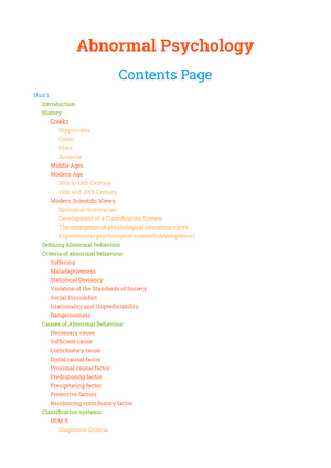 Personality Disorders - Abnormal Psychology - Studocu