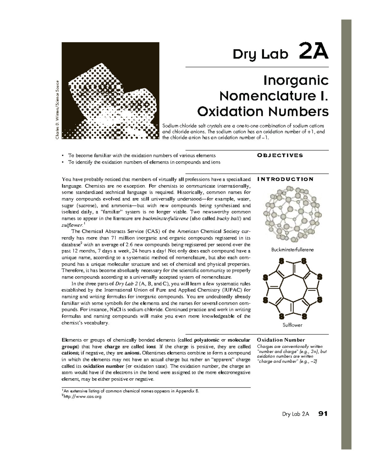 Dry Lab 2A - Inorganic Nomenclature I Oxidation Numbers - Assignment ...