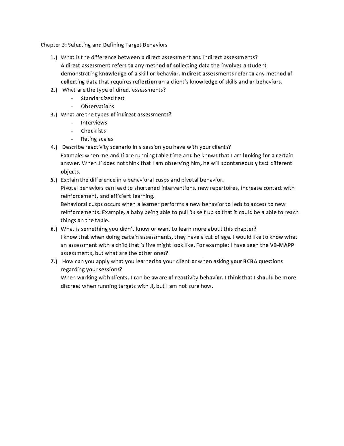 Chapter 3 selecting defining and measuring behavior - Chapter 3: Selecting and Defining Target ...