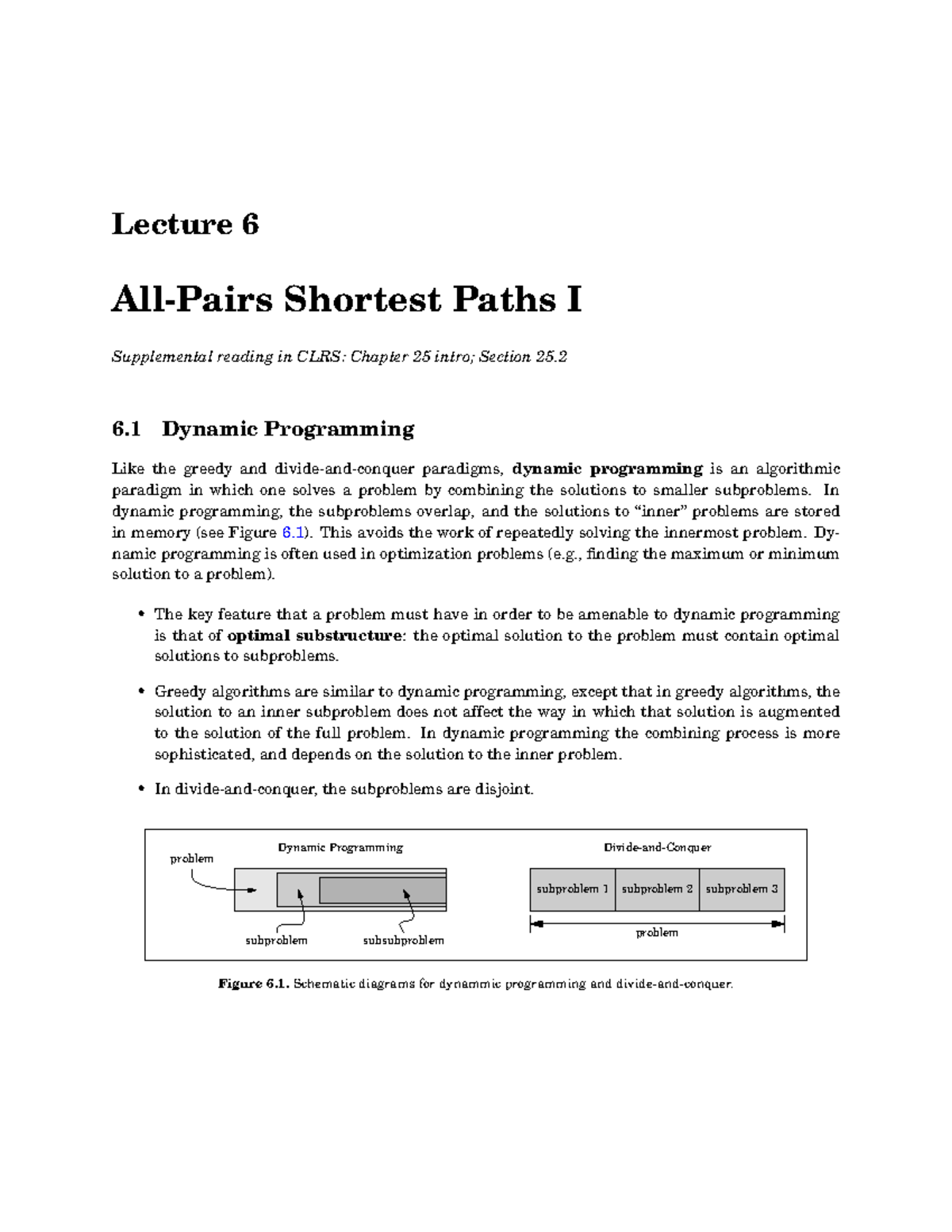 APS path I - College notes - Lecture 6 All-Pairs Shortest Paths I ...