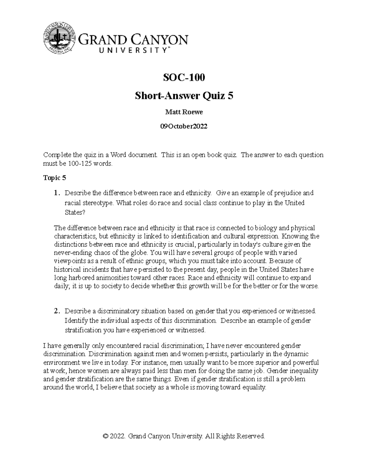 09oct22Short-Answer Quiz 5 - SOC- Short-Answer Quiz 5 Matt Roewe ...