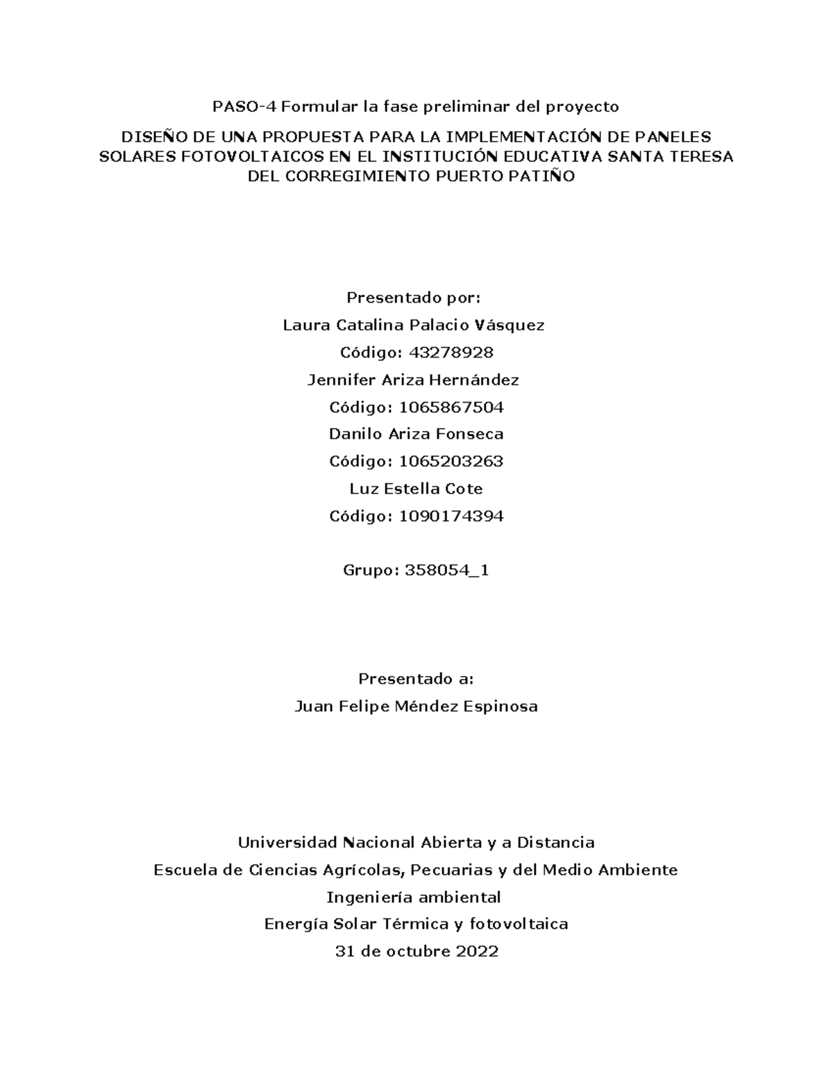 Paso 4 - ayuda para trabajo - PASO-4 Formular la fase preliminar del ...