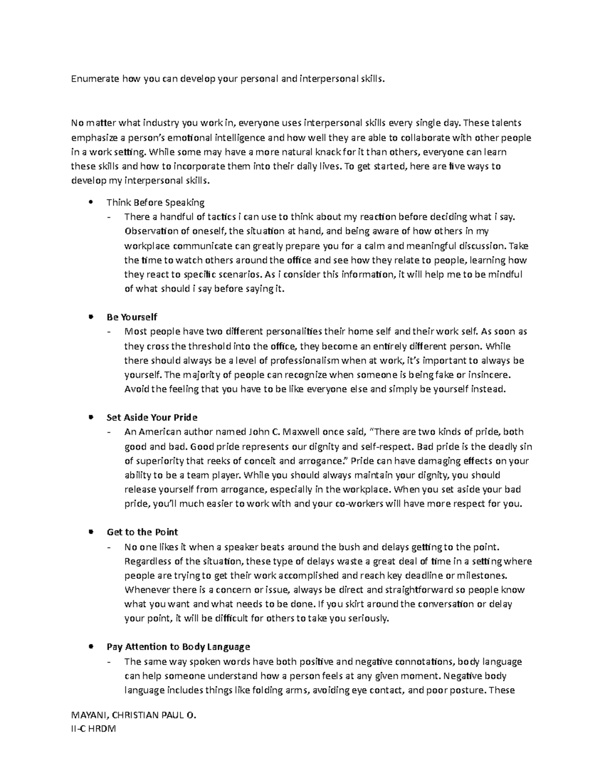 Assignment # 2 - asisngmentv2 - Enumerate how you can develop your ...