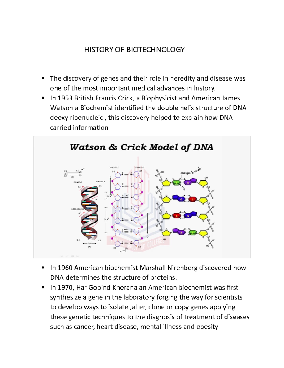 History-OF- Biotechnology - HISTORY OF BIOTECHNOLOGY The discovery of ...