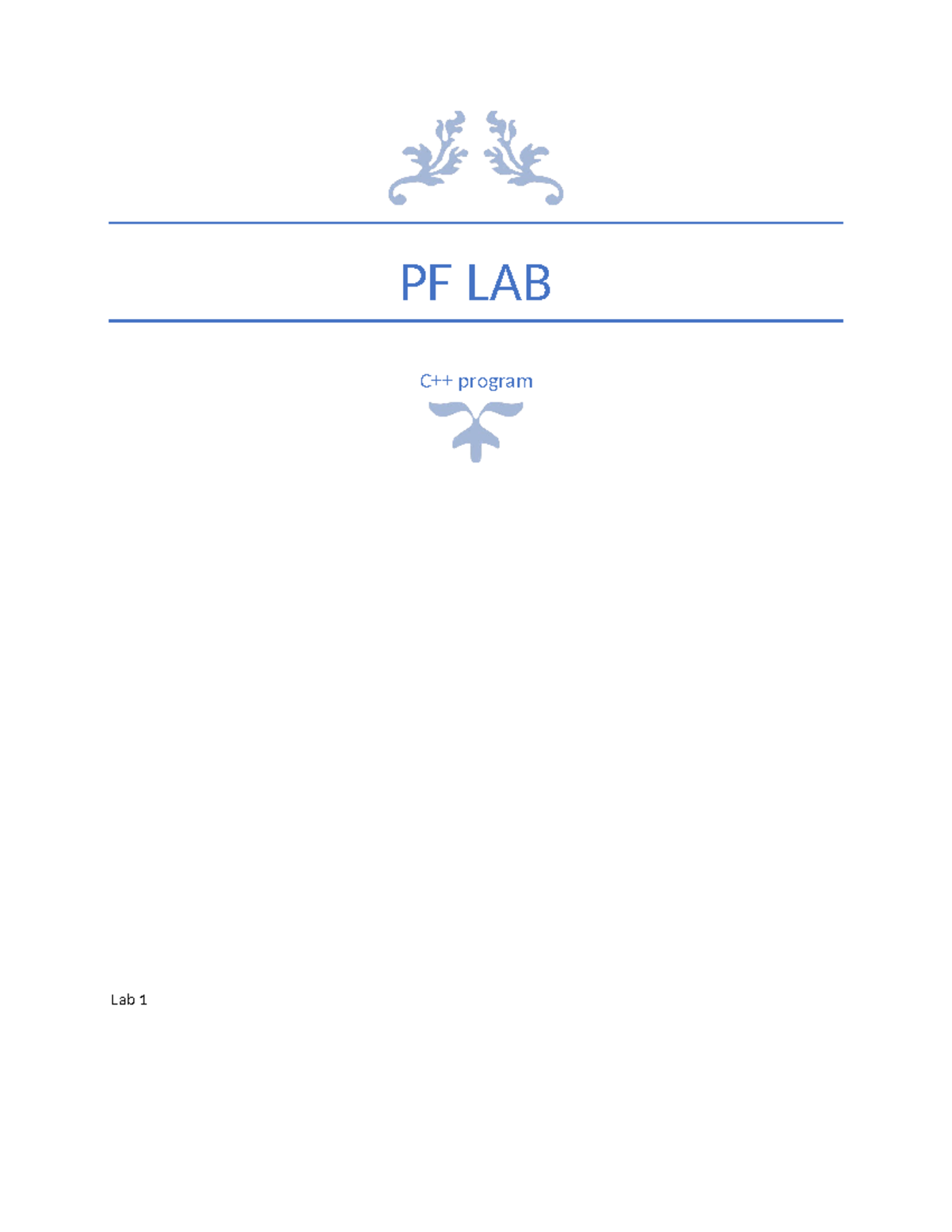 bilal12345678910111213 - PF LAB C++ program Lab 1 #include #include - Studocu