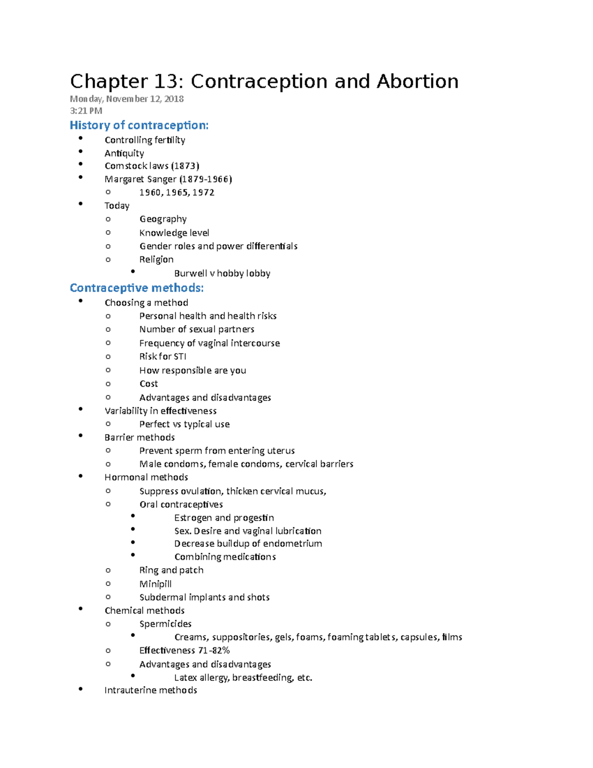 HDFS Chapter 13 - Dana Riger - Chapter 13: Contraception and Abortion ...