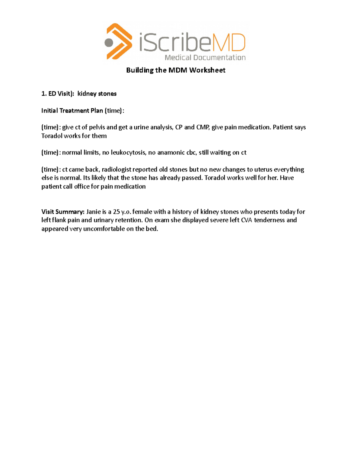 1594484265 Building the MDM WS - Building the MDM Worksheet ED Visit ...